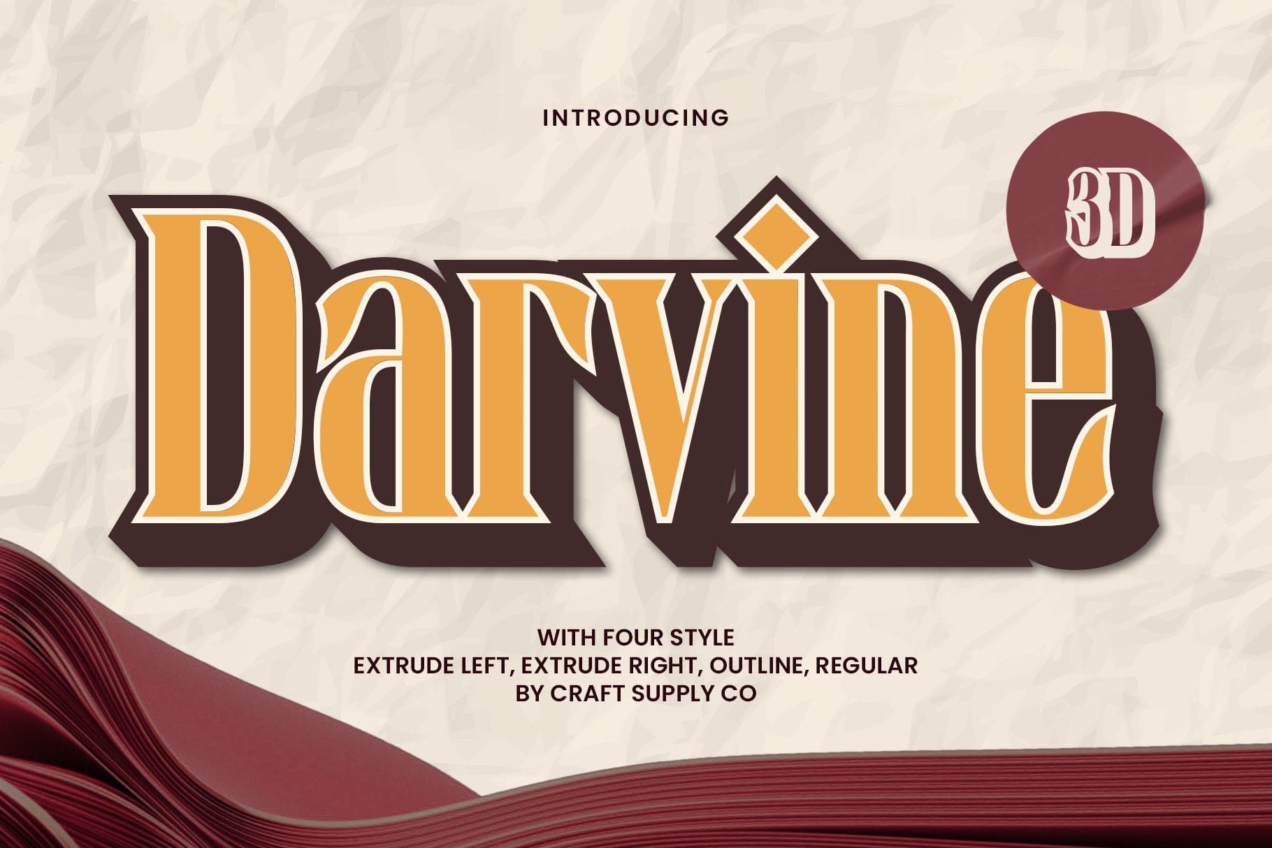 Darvine 3D Font: Timeless Elegance with Modern Dimension - Craft Supply Co