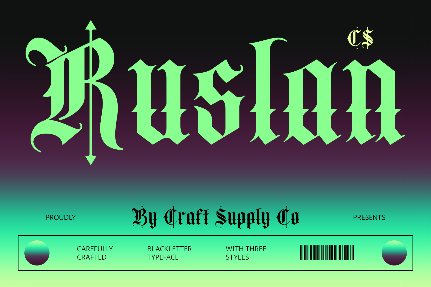 CS Ruslan Font: Blackletter Font with Gothic Power - Craft Supply Co