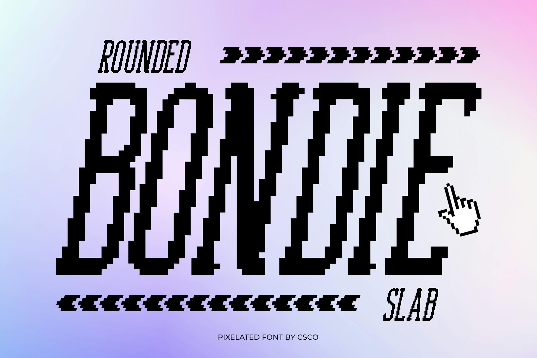 Bondie Slab Rounded Pixel – Retro Slab Serif Font