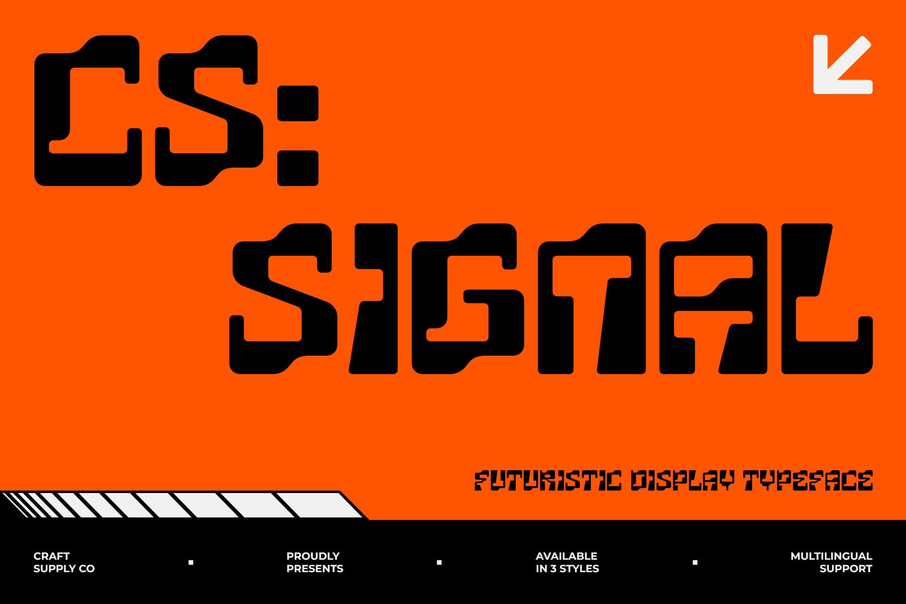 CS Signal – Futuristic Tech Block Display Font