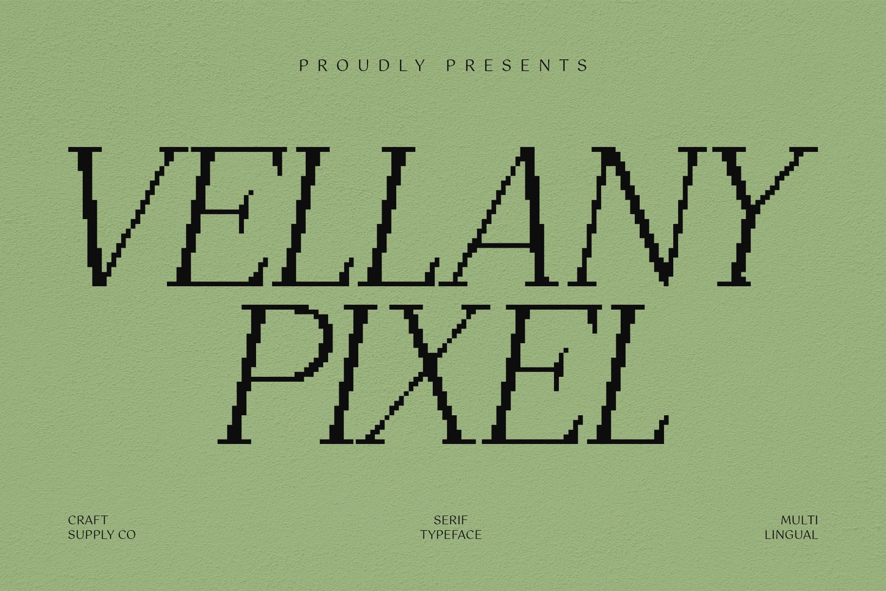 Vellany Pixel – Modern Serif Font with Pixel Style