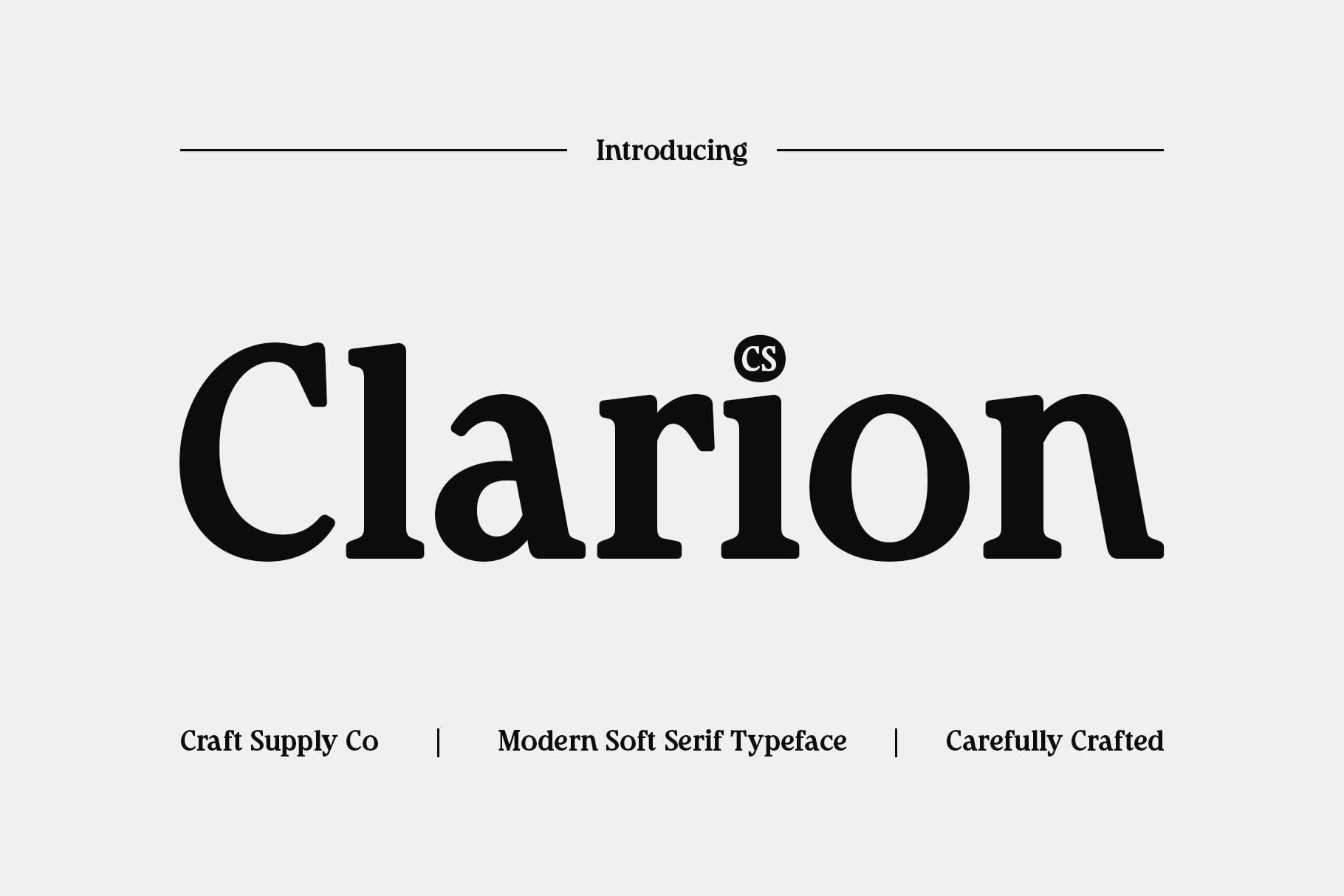 CS Clarion – Modern Serif Font with Playful Elegance