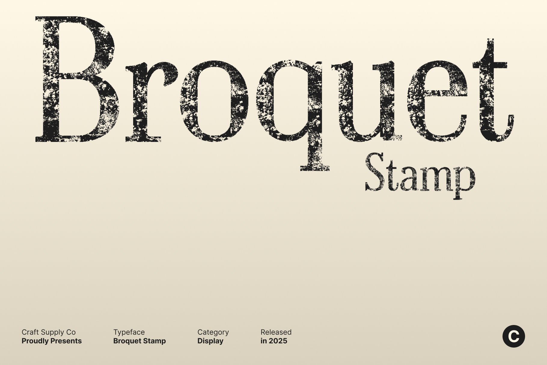 Broquet Stamp – Modern Serif with Expressive Stamp Texture
