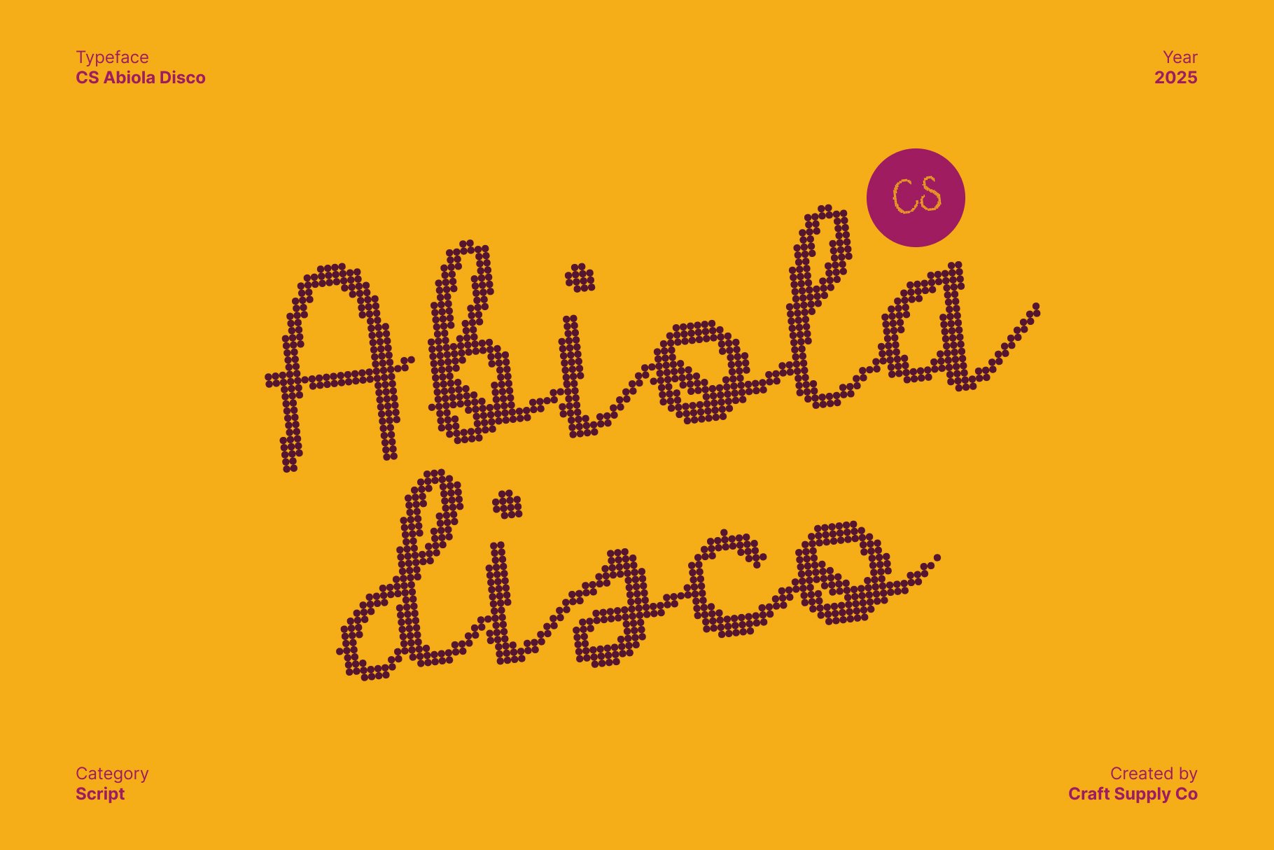 CS Abiola Disco – Elegant Script Font with Glamorous Disco