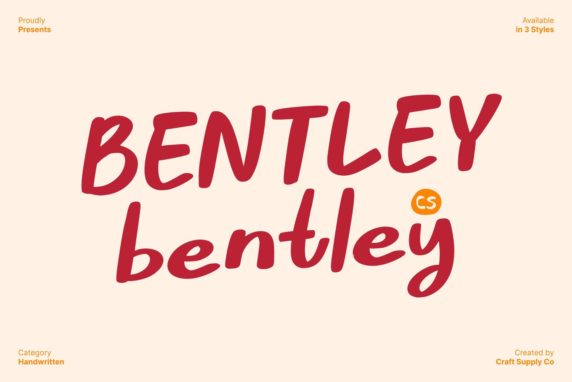 CS Bentley – Natural Handwritten Script Font