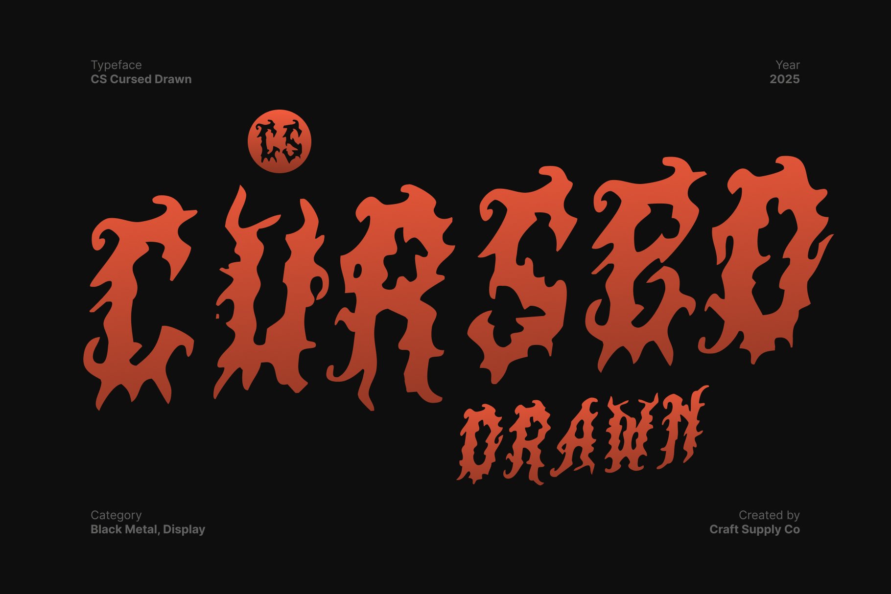 CS Cursed Drawn – Hand-Drawn Black Metal Font