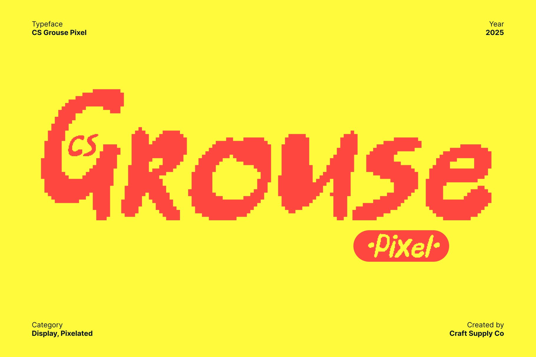 CS Grouse Pixel – Playful Beach Pixel Display Font