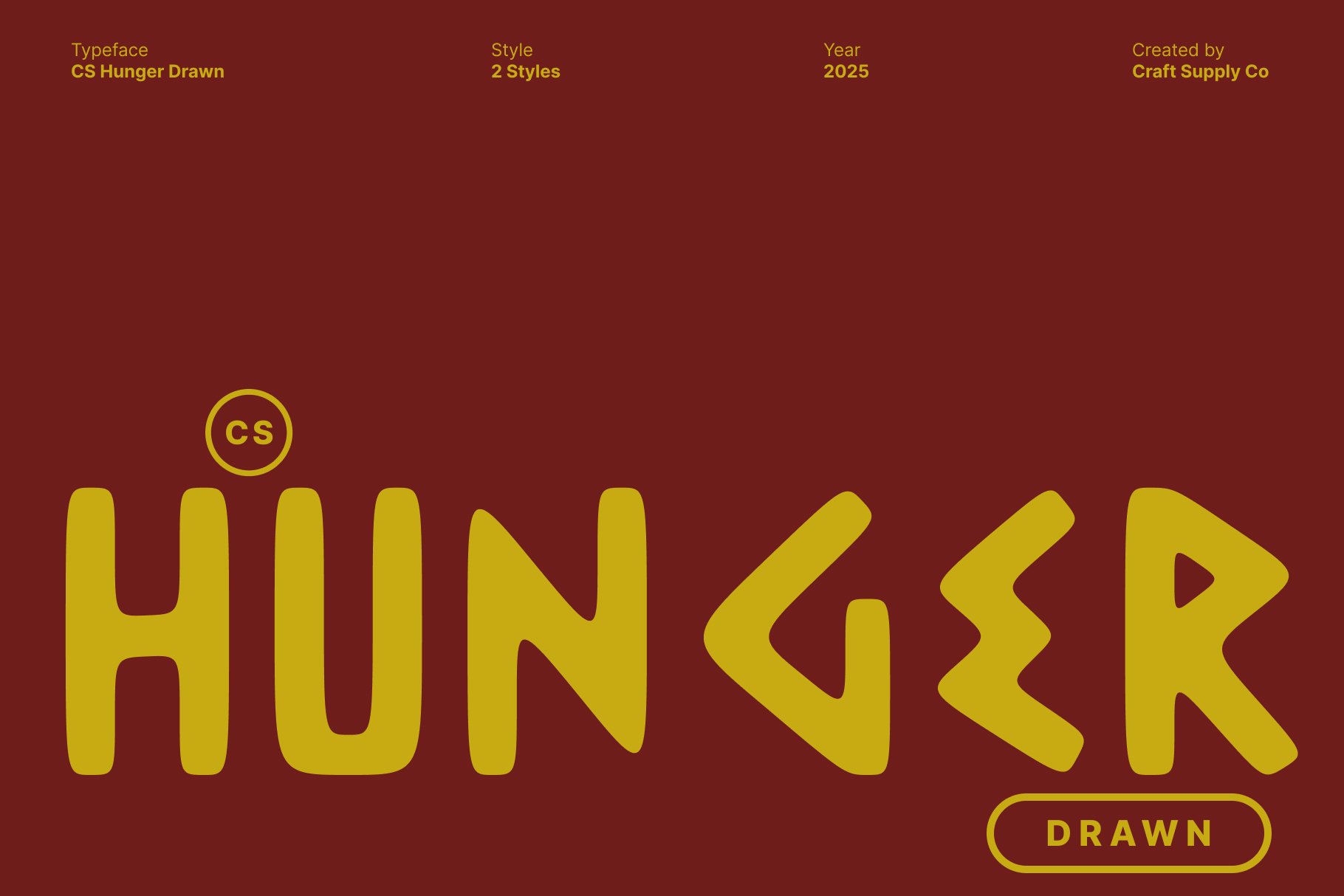 CS Hunger Drawn – Greek Bold Sans Serif with Drawn Texture