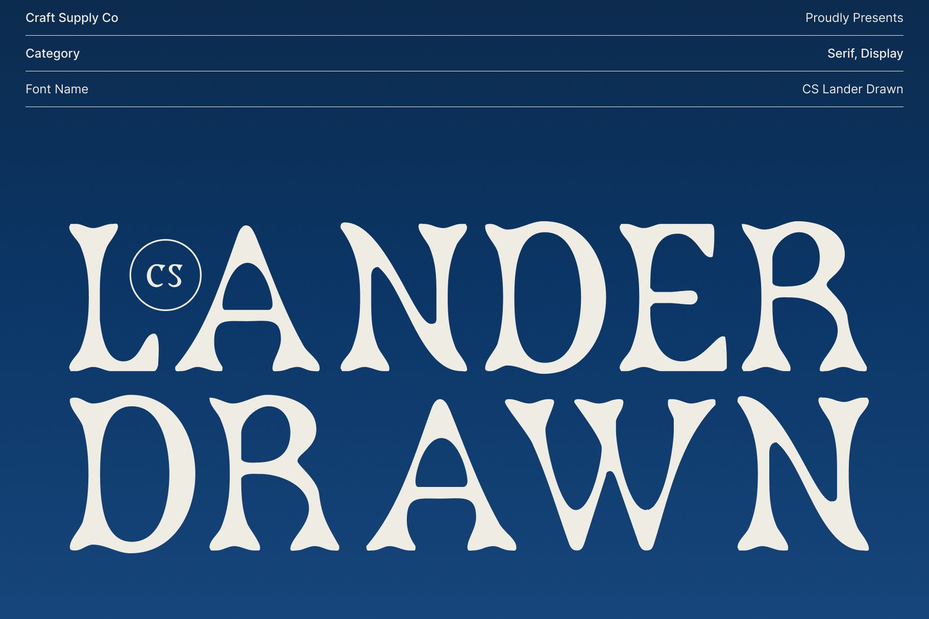 CS Lander Drawn – Vintage Mexican Tuscan Serif Font