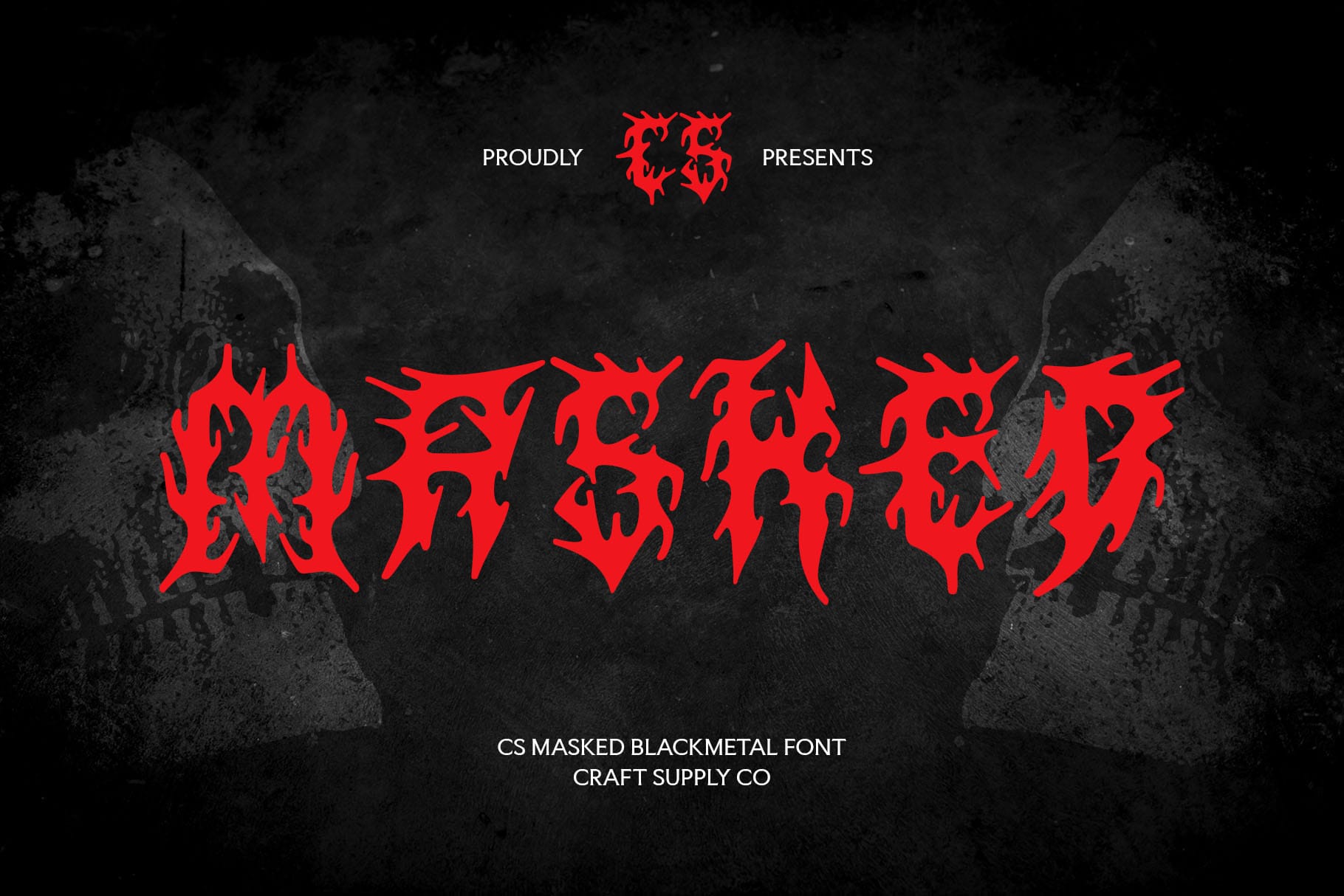 CS Masked – Black Metal Font with Chaotic Edge