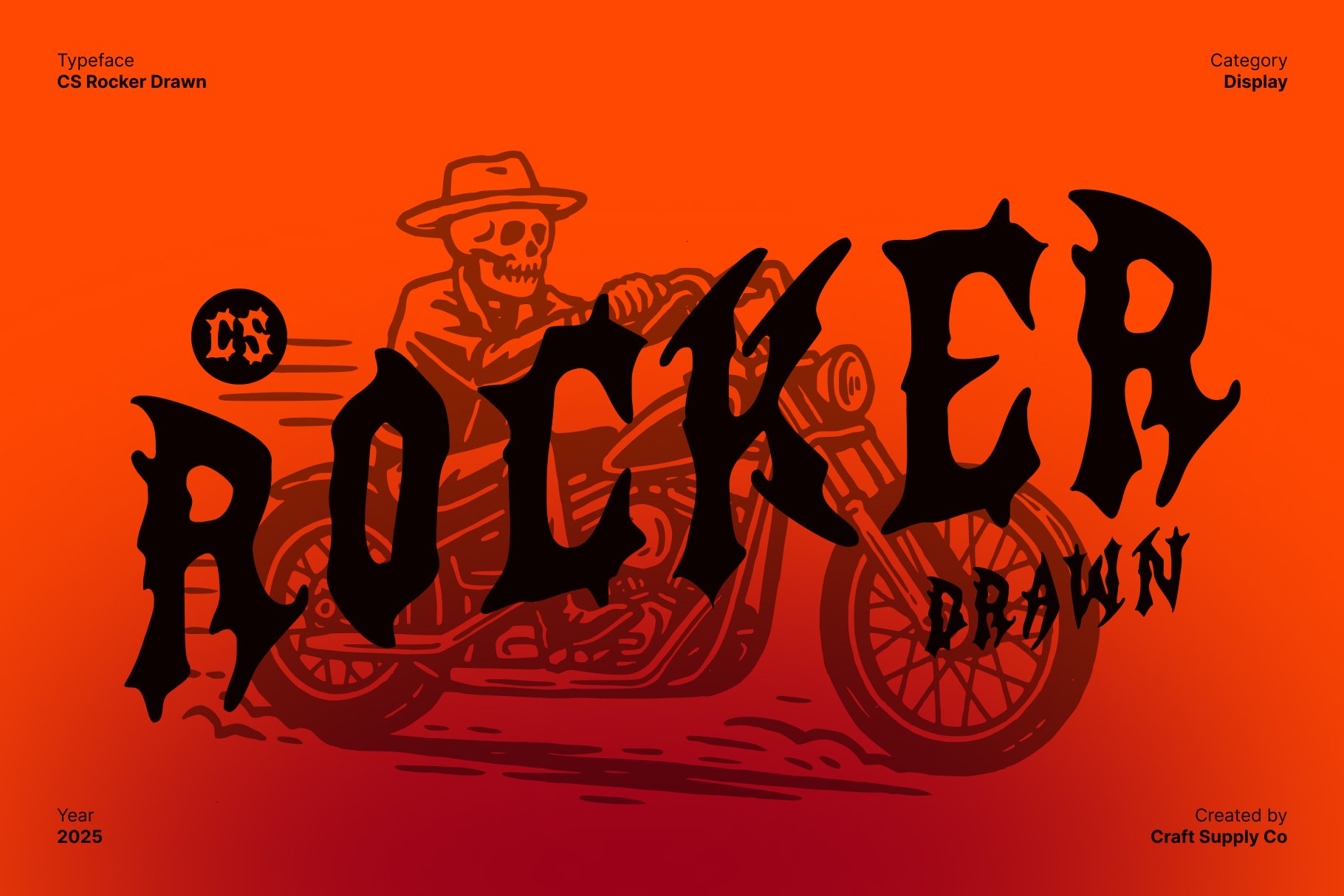 CS Rocker Drawn – Heavy Metal Display Font with Edge