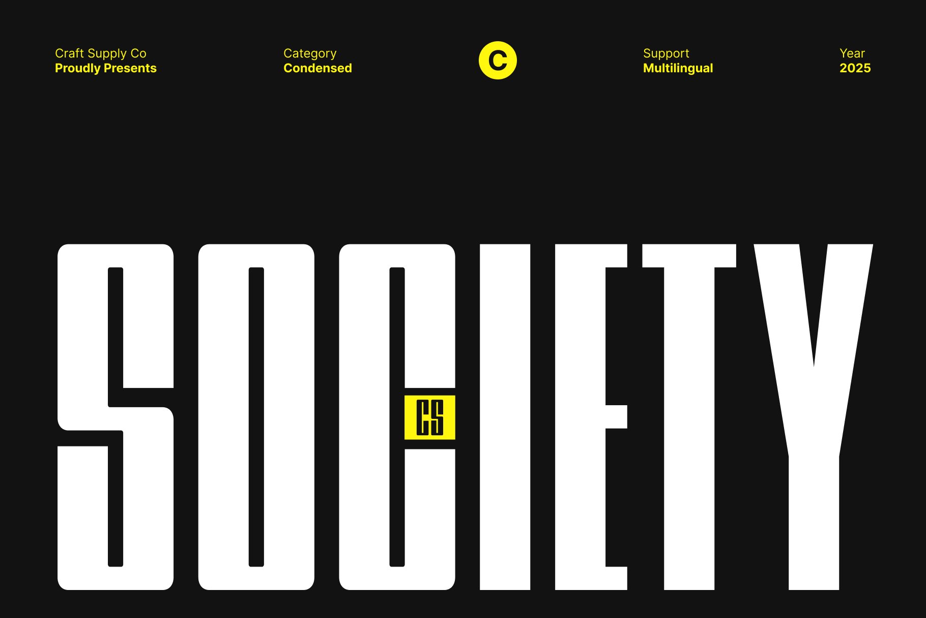 CS Society – Condensed Sans Serif Font with Bold Modern Power