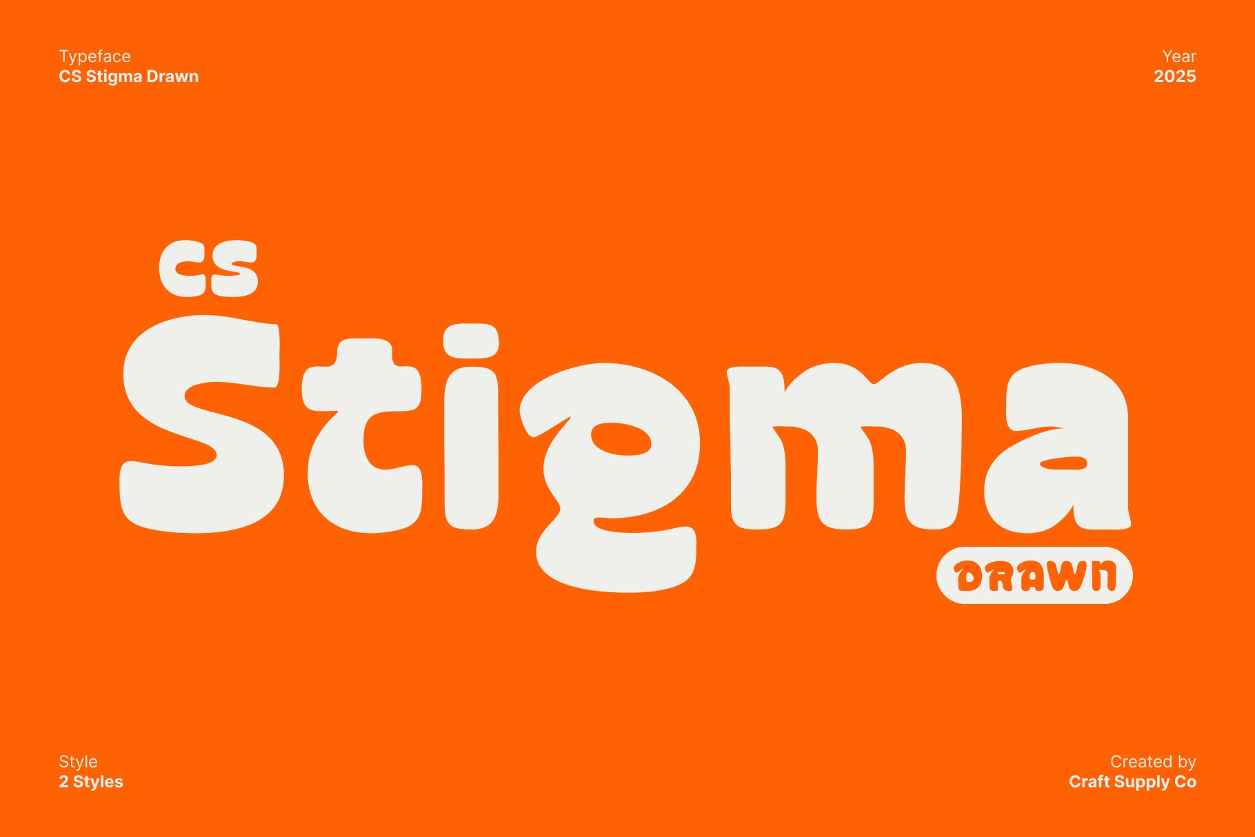 CS Stigma Drawn – Bold Display Font with Funky Texture