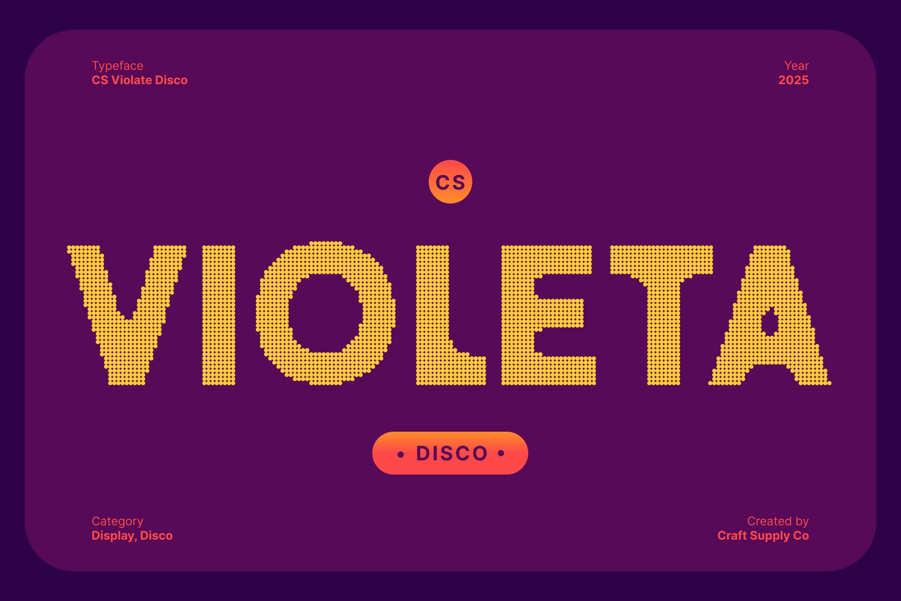 CS Violeta Disco – Retro Display Font with Glamorous Disco Shine