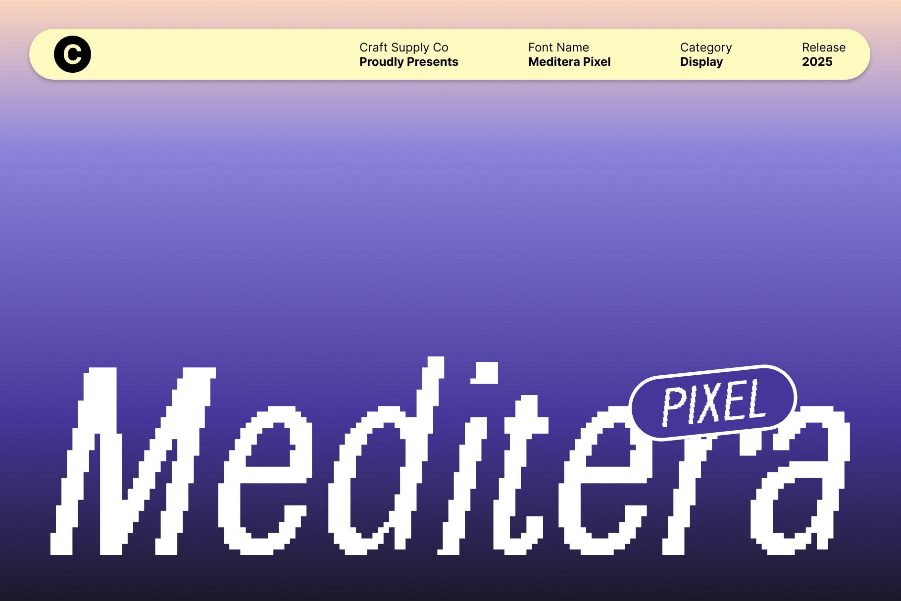 Meditera Pixel – Condensed Sans Serif with Digital Pixel Precision