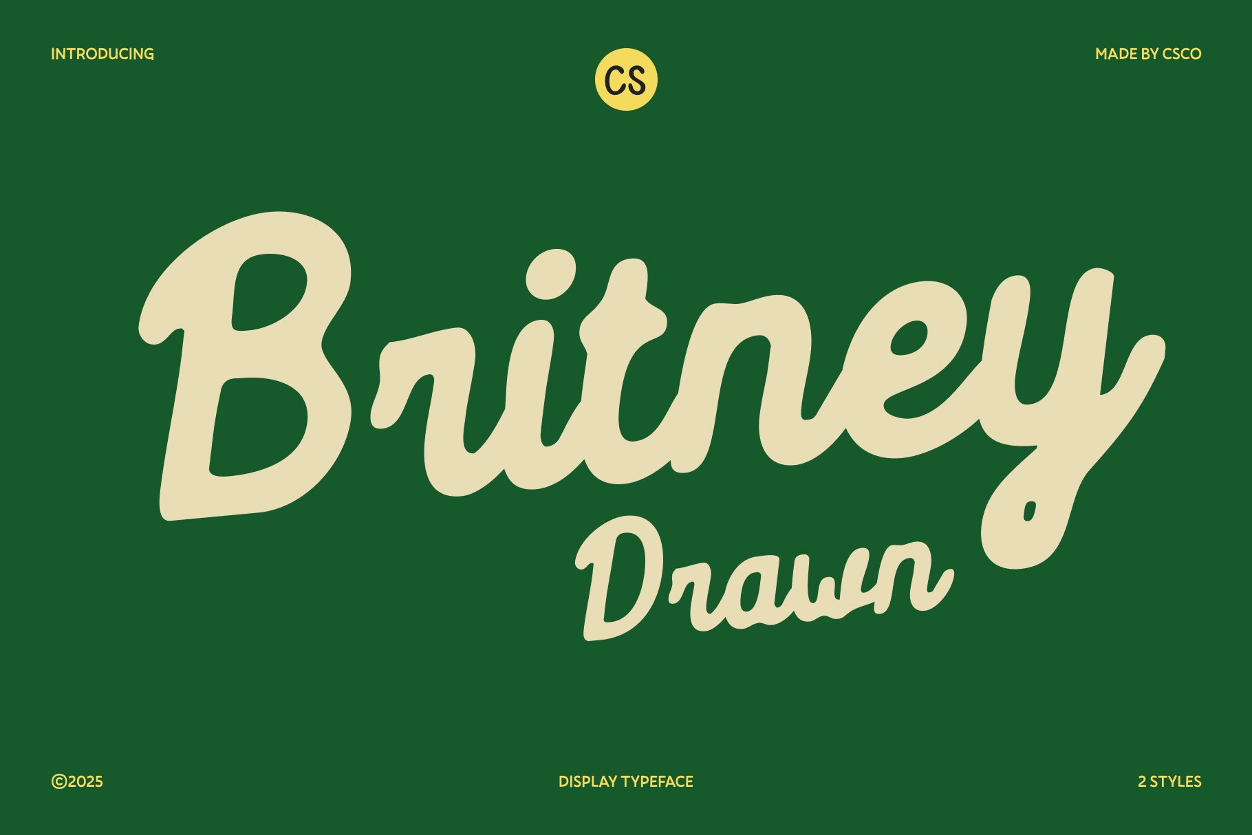 CS Britney Drawn – Modern Script Font with Soft, Feminine