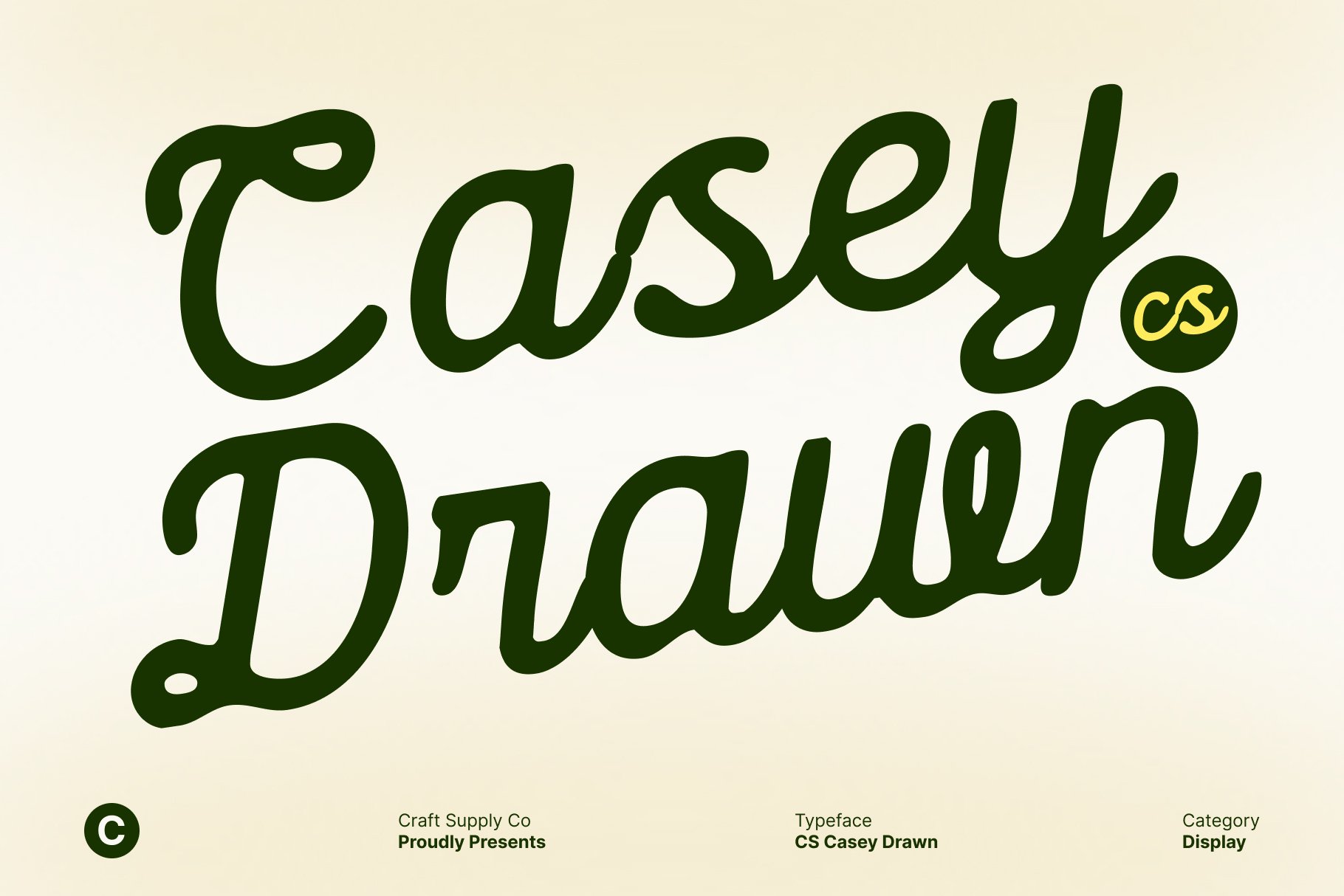 CS Casey Drawn – Vintage Script Font with Soft Hand-Drawn Flow