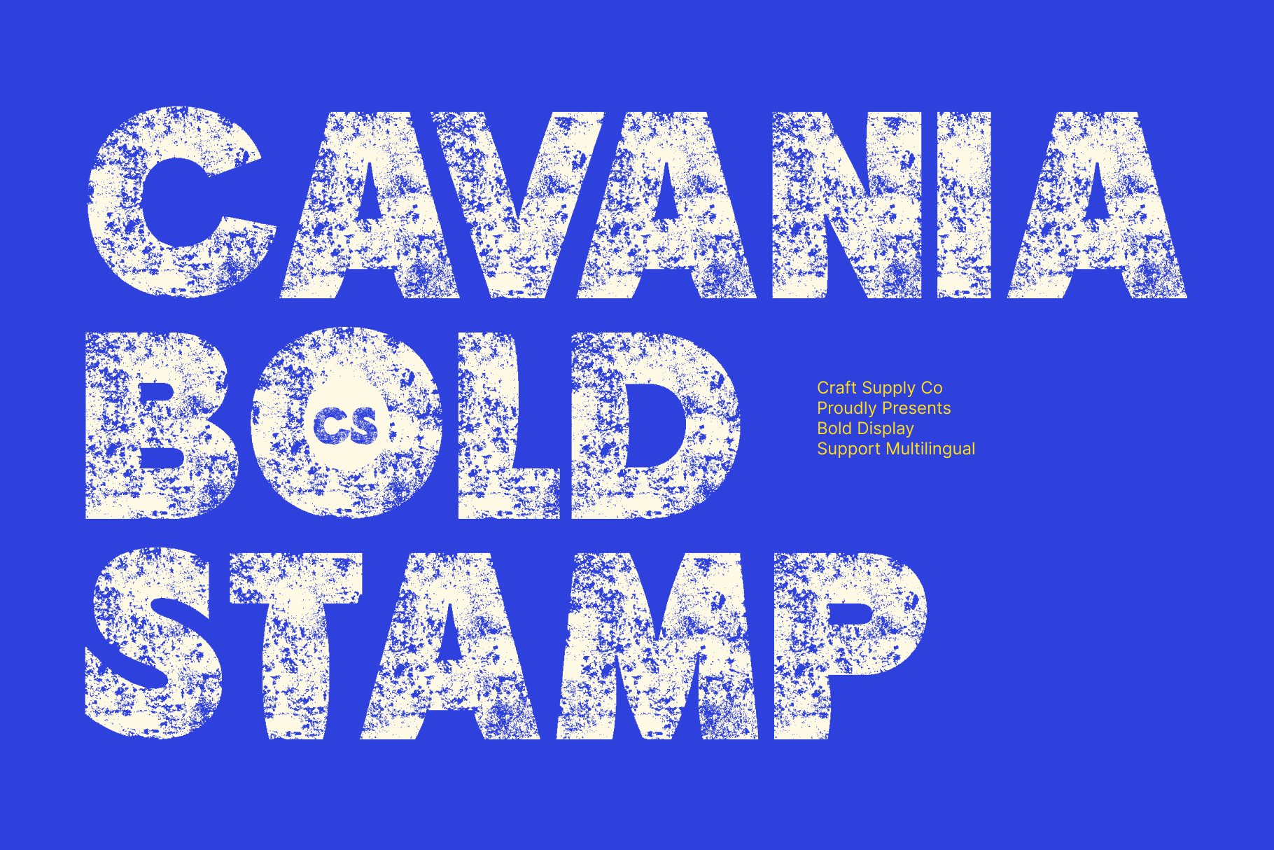 CS Cavania Stamp – Bold Sans Serif with Vintage Stamp Texture