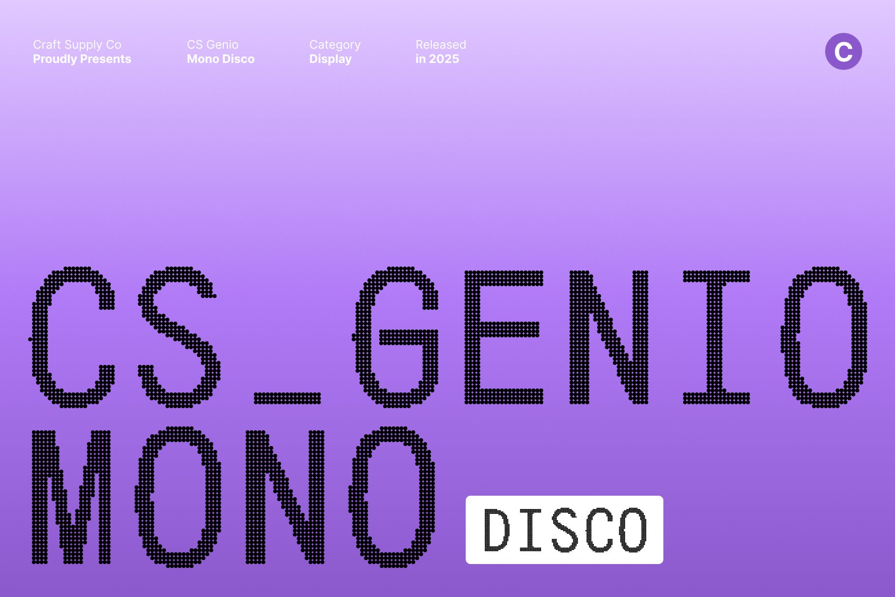 CS Genio Mono Disco – Modern Monospaced Font