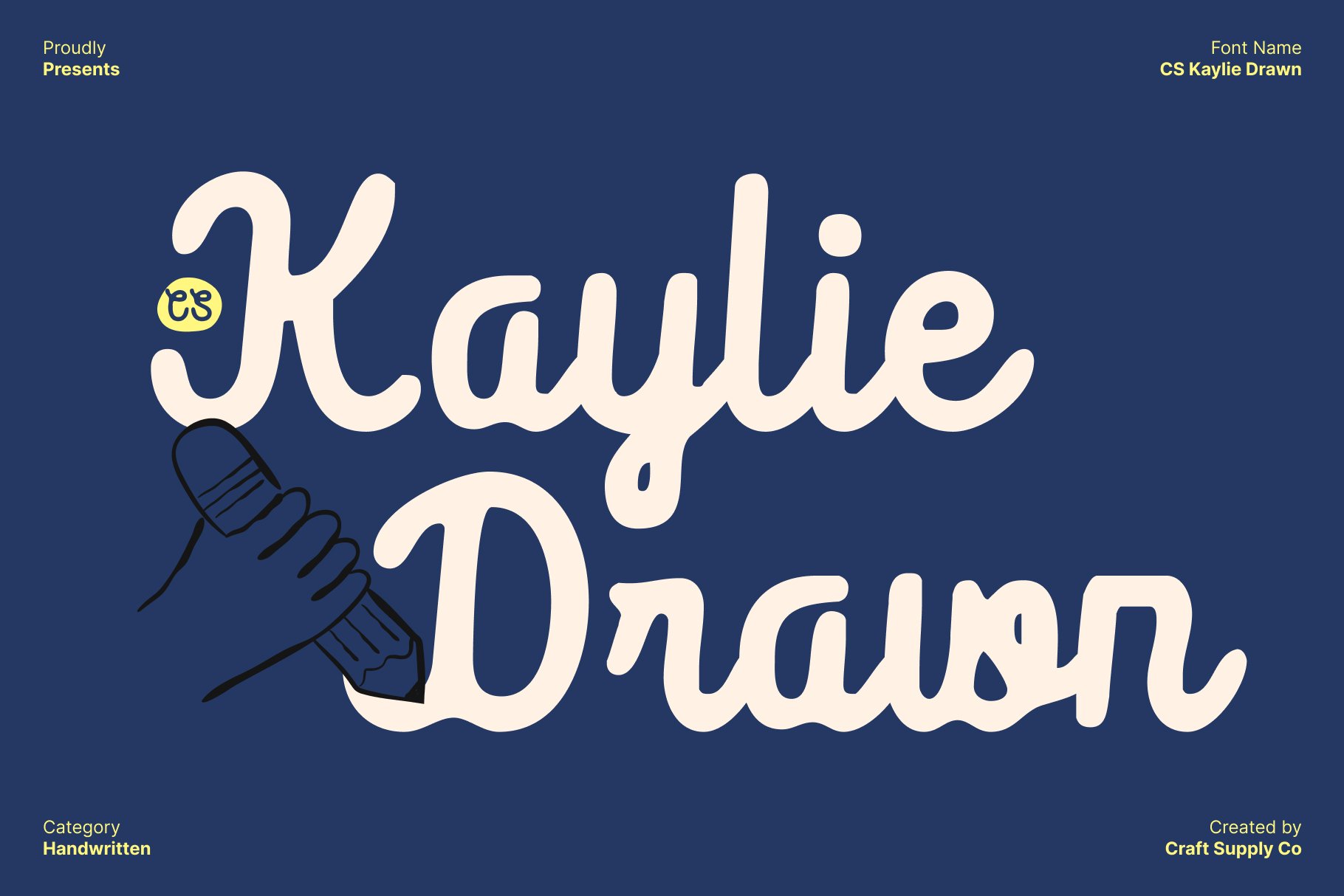 CS Kaylie Drawn – Handwritten Script Font with Romantic Style