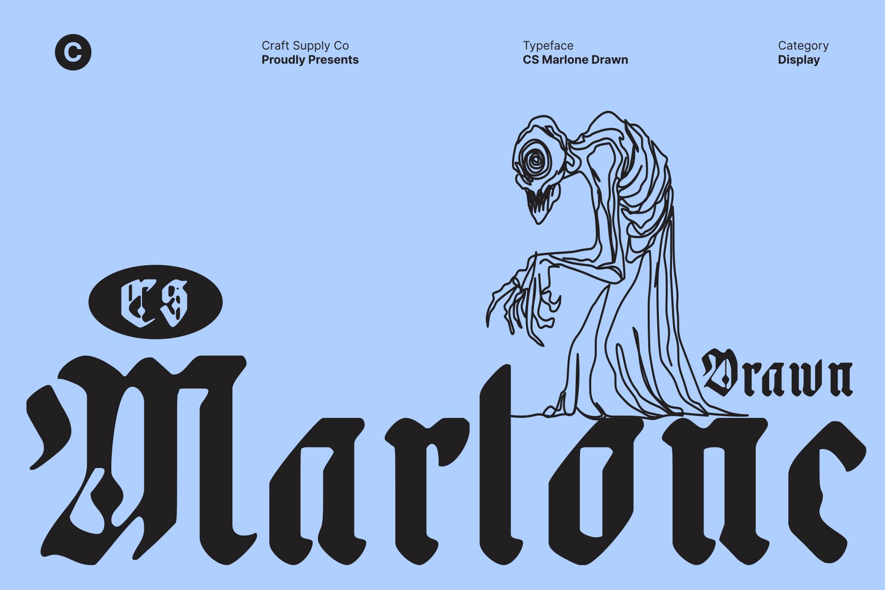 CS Marlone Drawn – Blackletter Font with Handmade Texture