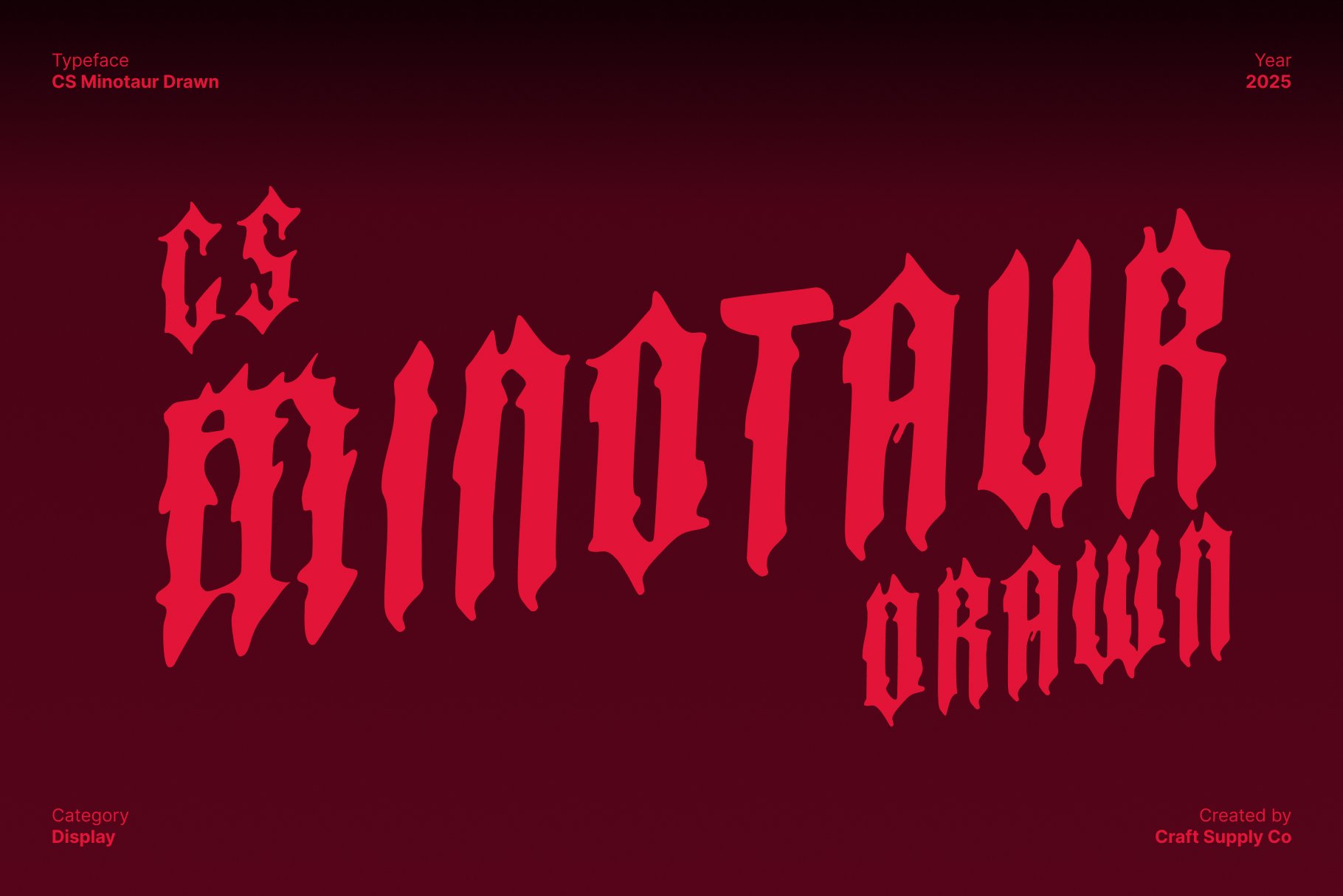 CS Minotaur Drawn – Black Metal Font with Chaotic Drawn Energy