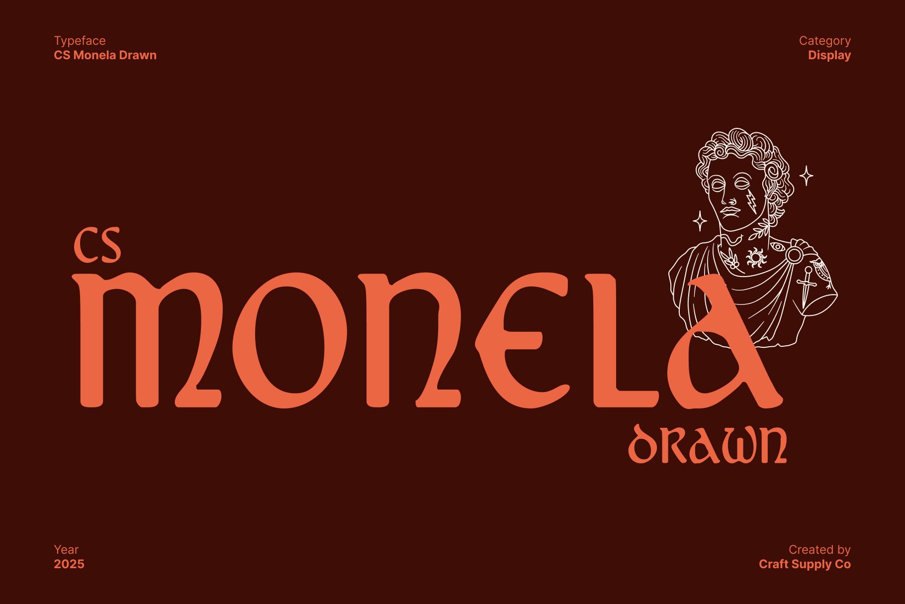 CS Monela Drawn – Historic Uncial Font with Modern Hand-Drawn