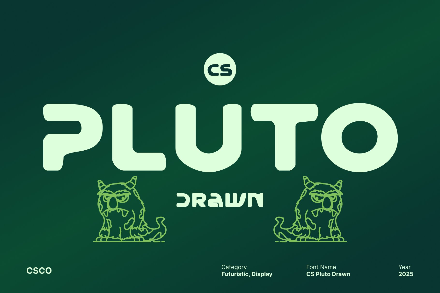 CS Pluto Drawn – Futuristic Sci-Fi Font with Techno Flair