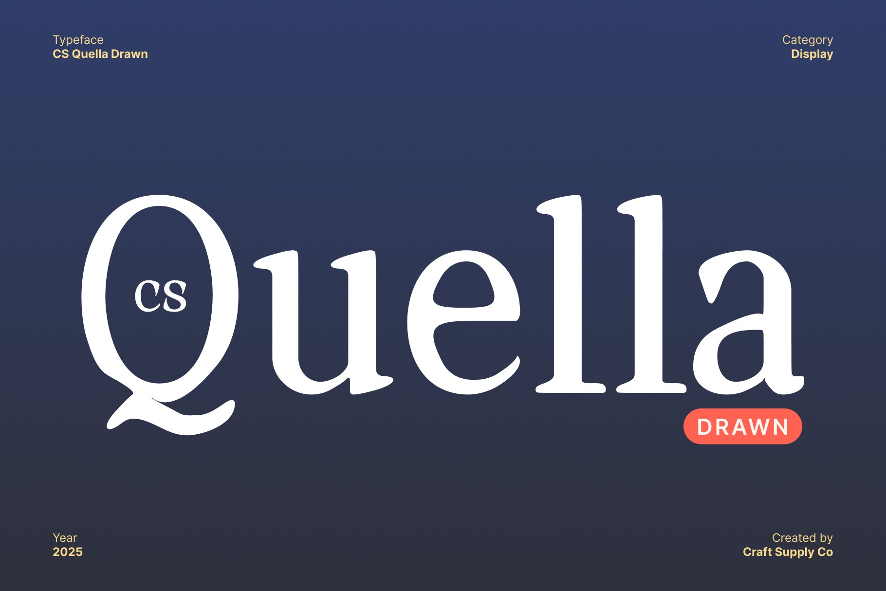 CS Quella Drawn – Elegant Serif Display Font with Texture