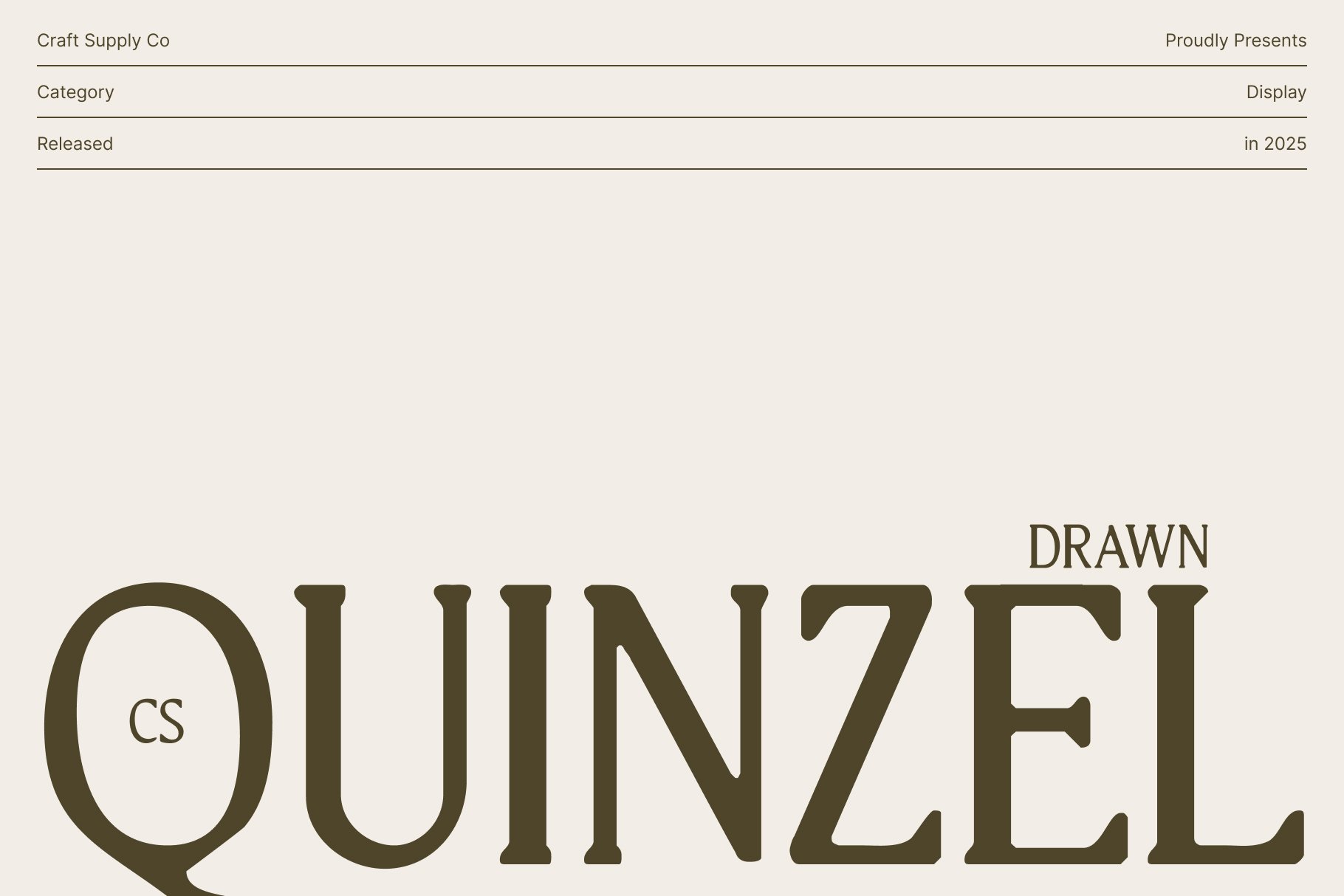 CS Quinzel Drawn – Elegant Modern Serif Font