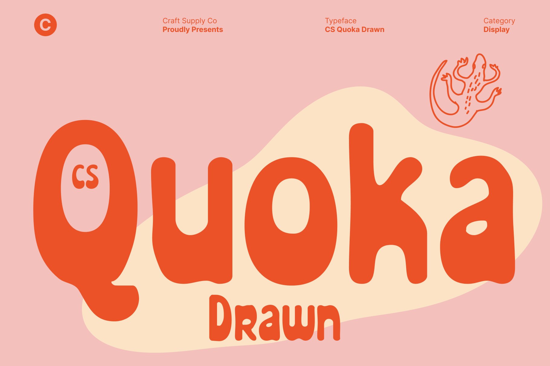 CS Quoka Drawn – Groovy Retro Display Font with Artistic Texture