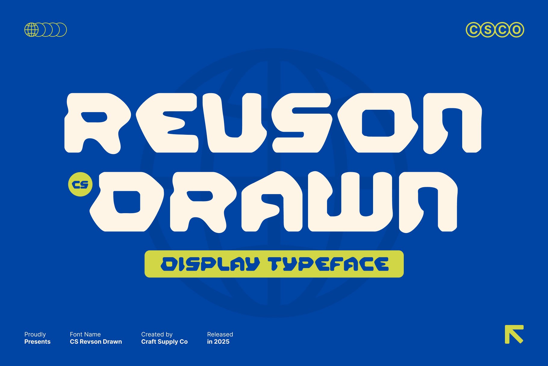 CS Revson Drawn – Futuristic Techno Hand-Drawn Display Font