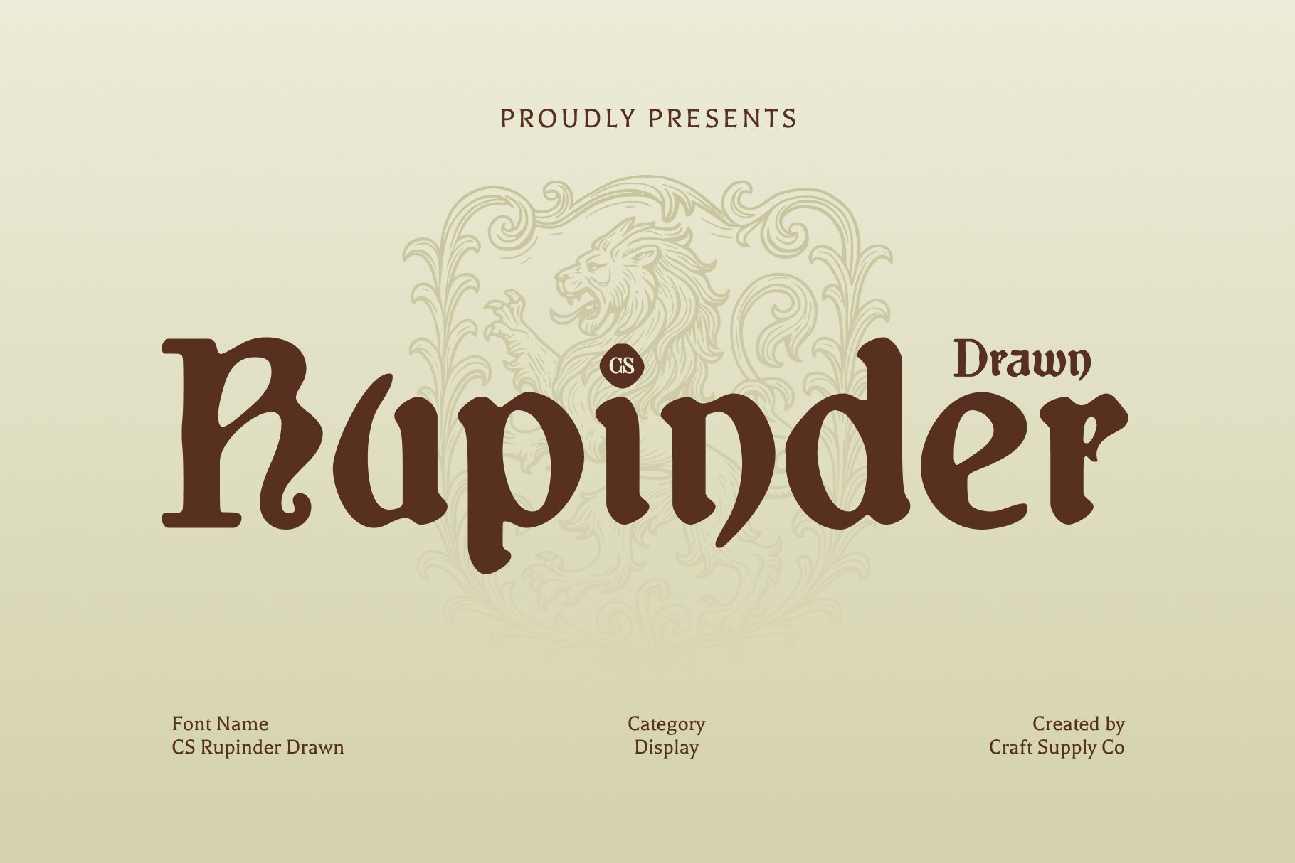 CS Rupinder Drawn – Gothic Uncial Display Font with Artistry
