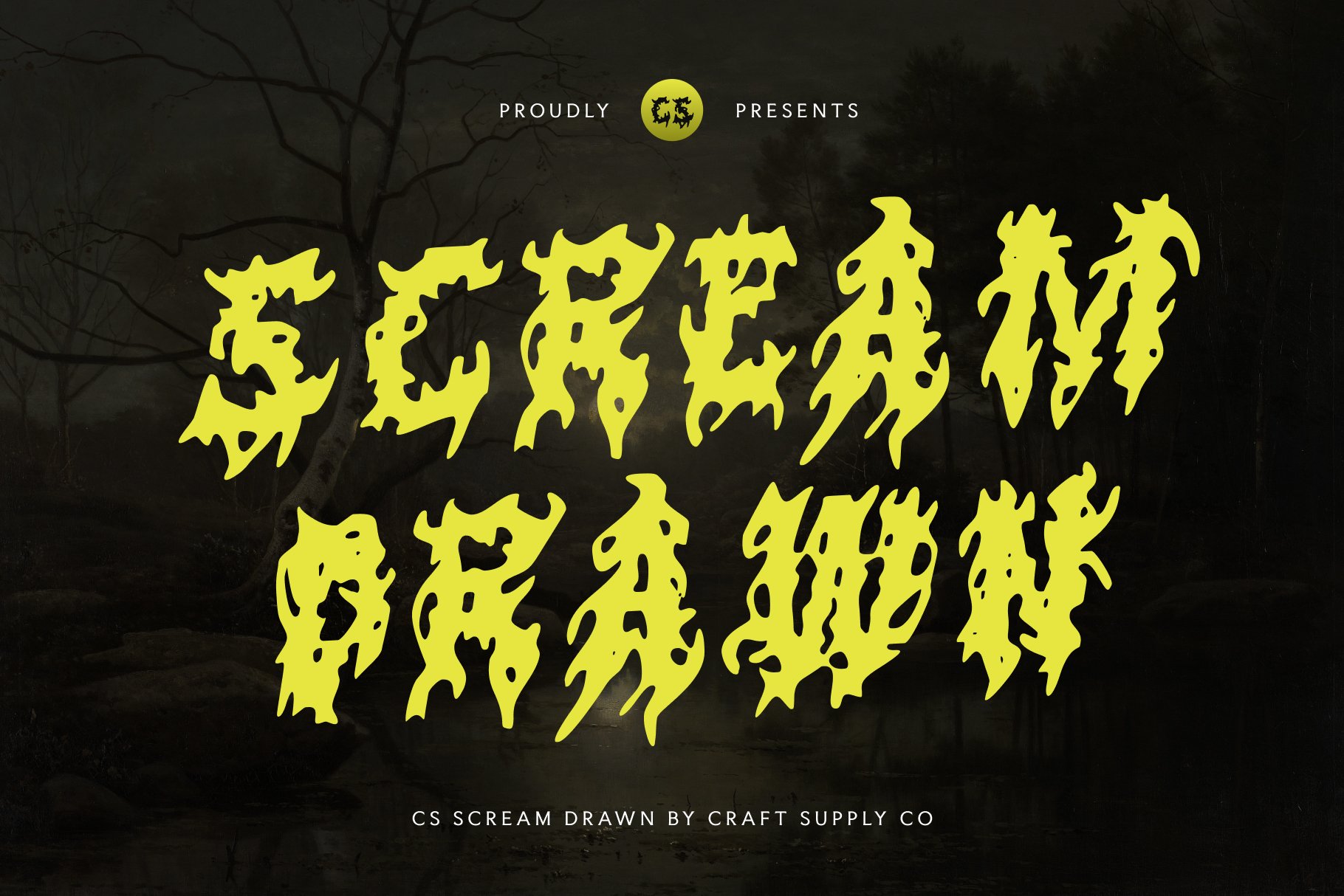 CS Scream Drawn – Raw Black Metal Font with Brutal Energy