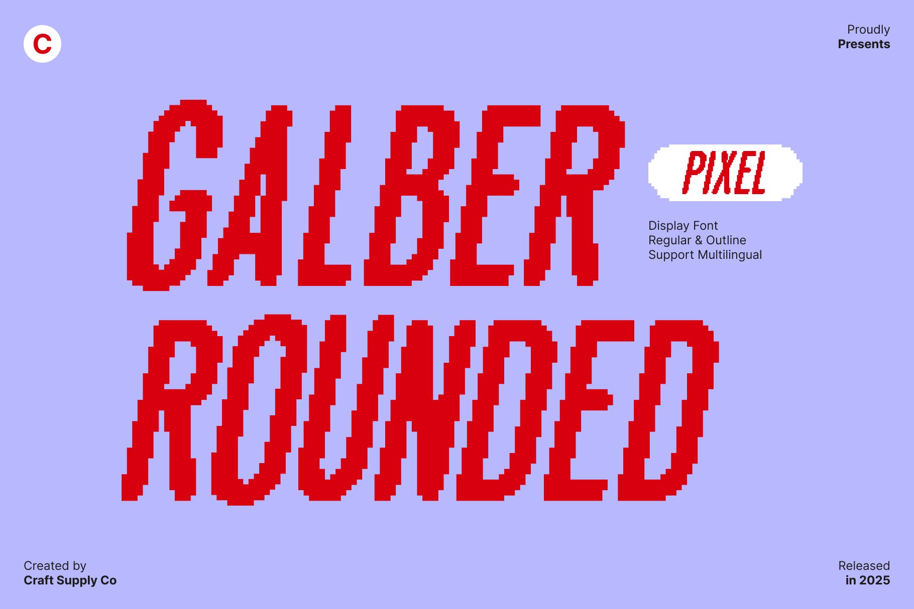 Galber Rounded Pixel – Condensed Sans Serif Font