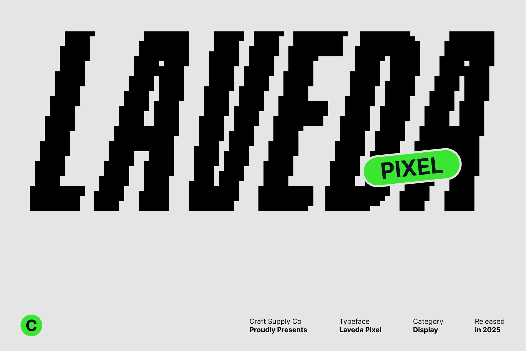 Laveda Pixel – Condensed Sans Serif Font with Bold Pixel Impact