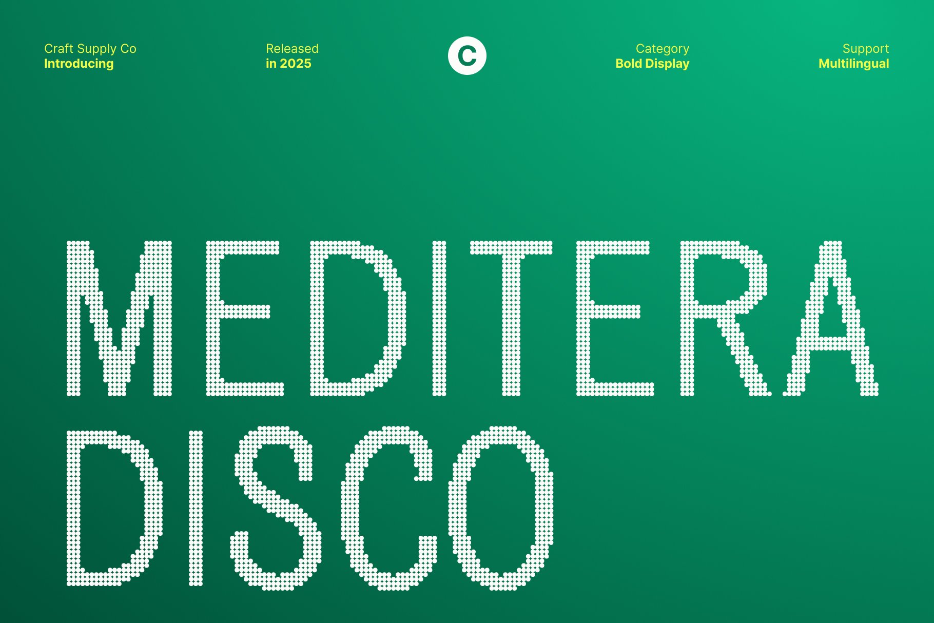 Meditera Disco – Condensed Sans Font with Glamorous Disco Flair