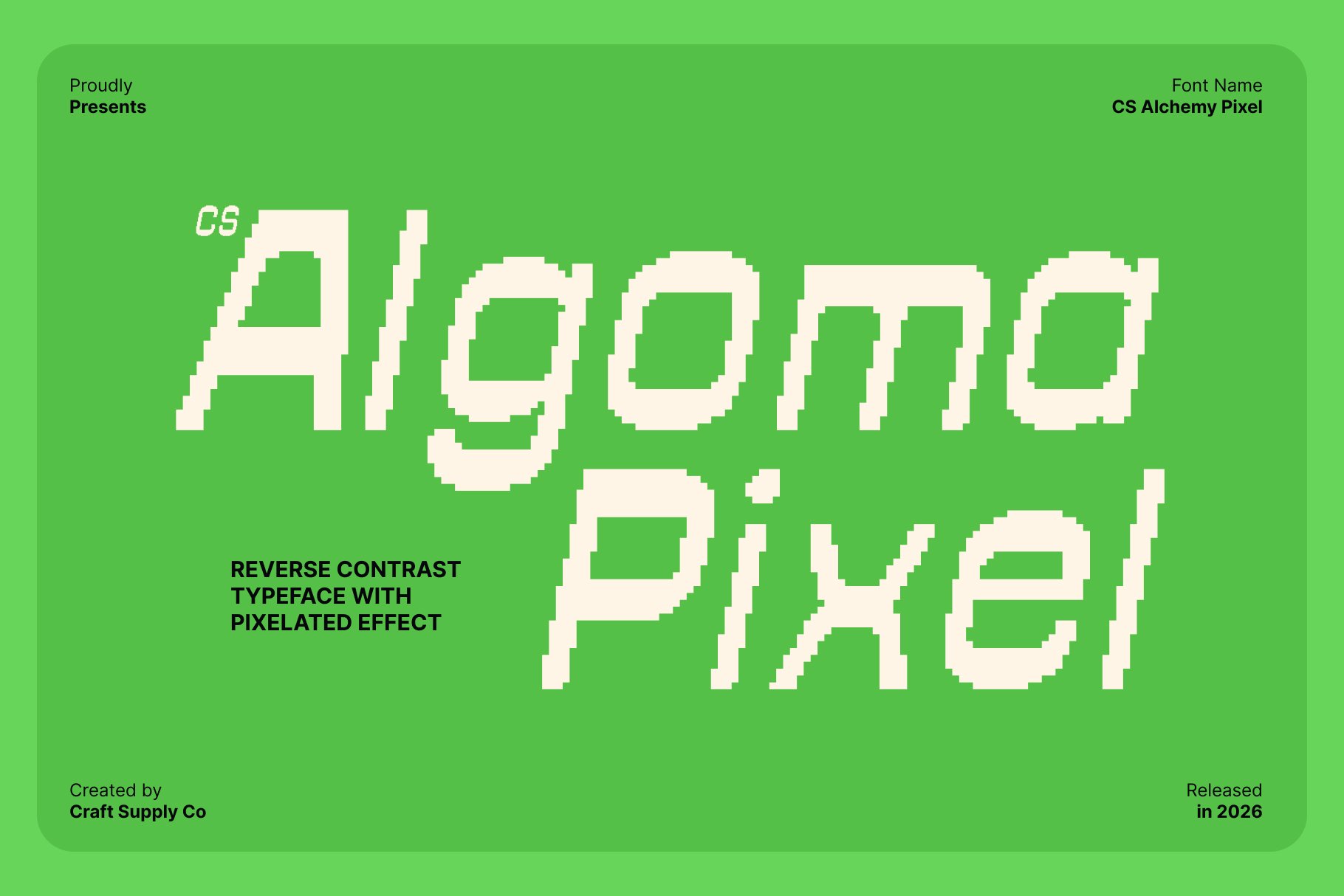 CS Algoma Pixel – Reverse Contrast Retro Pixel Font