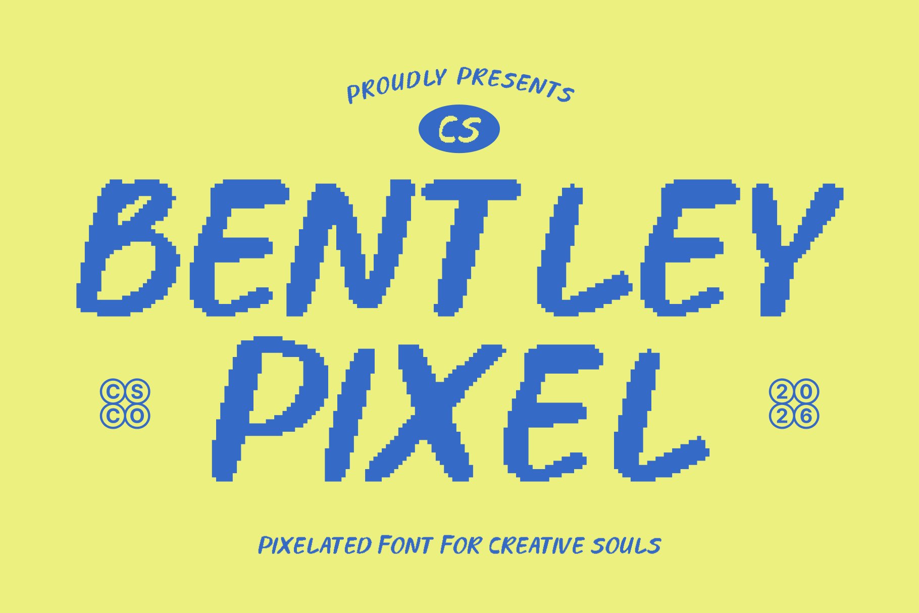 CS Bentley Pixel – Soft Handwritten Pixel Display Font