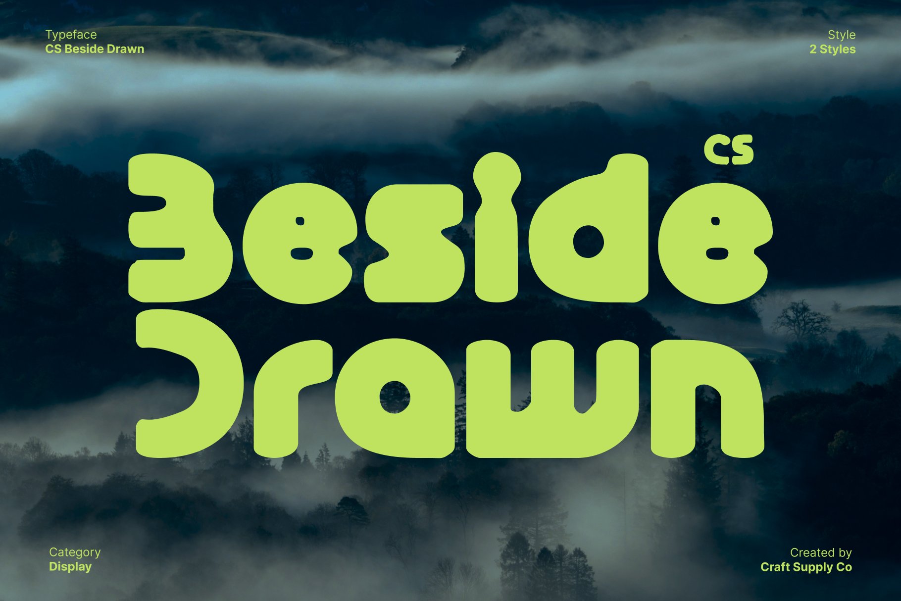 CS Beside Drawn – Bold Experimental Display Font