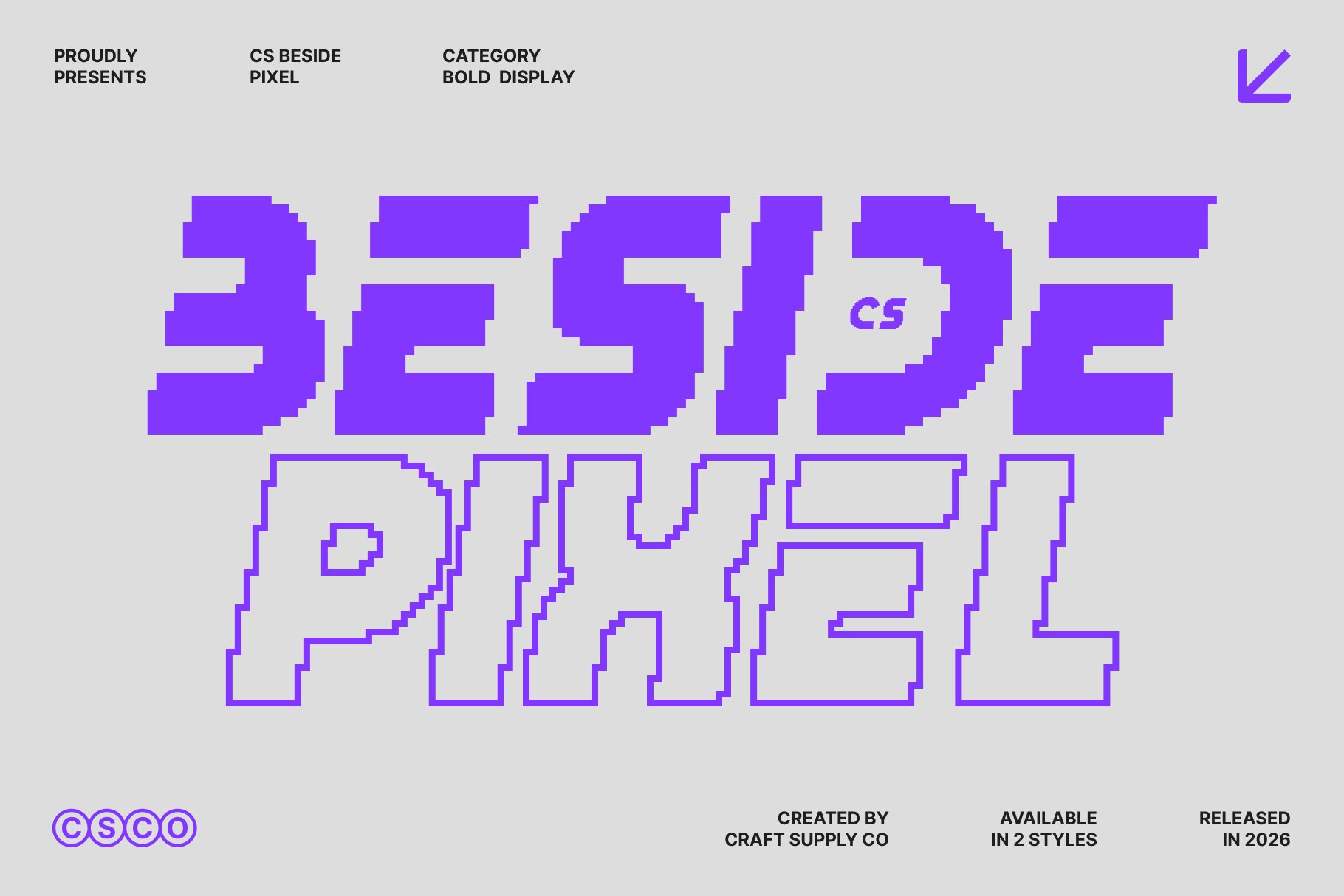 CS Beside Pixel – Bold Futuristic Pixel Display Font
