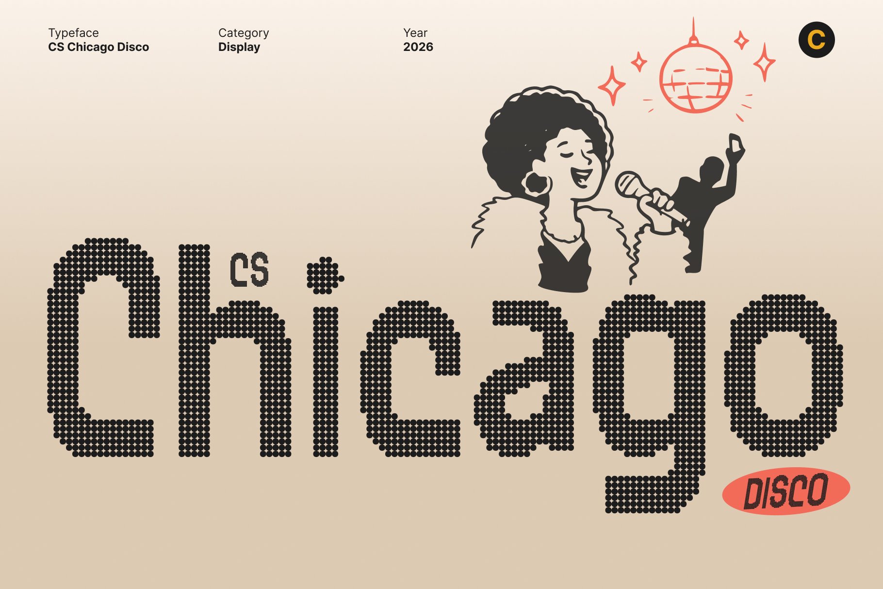 CS Chicago Disco – Modern Techno Display Font
