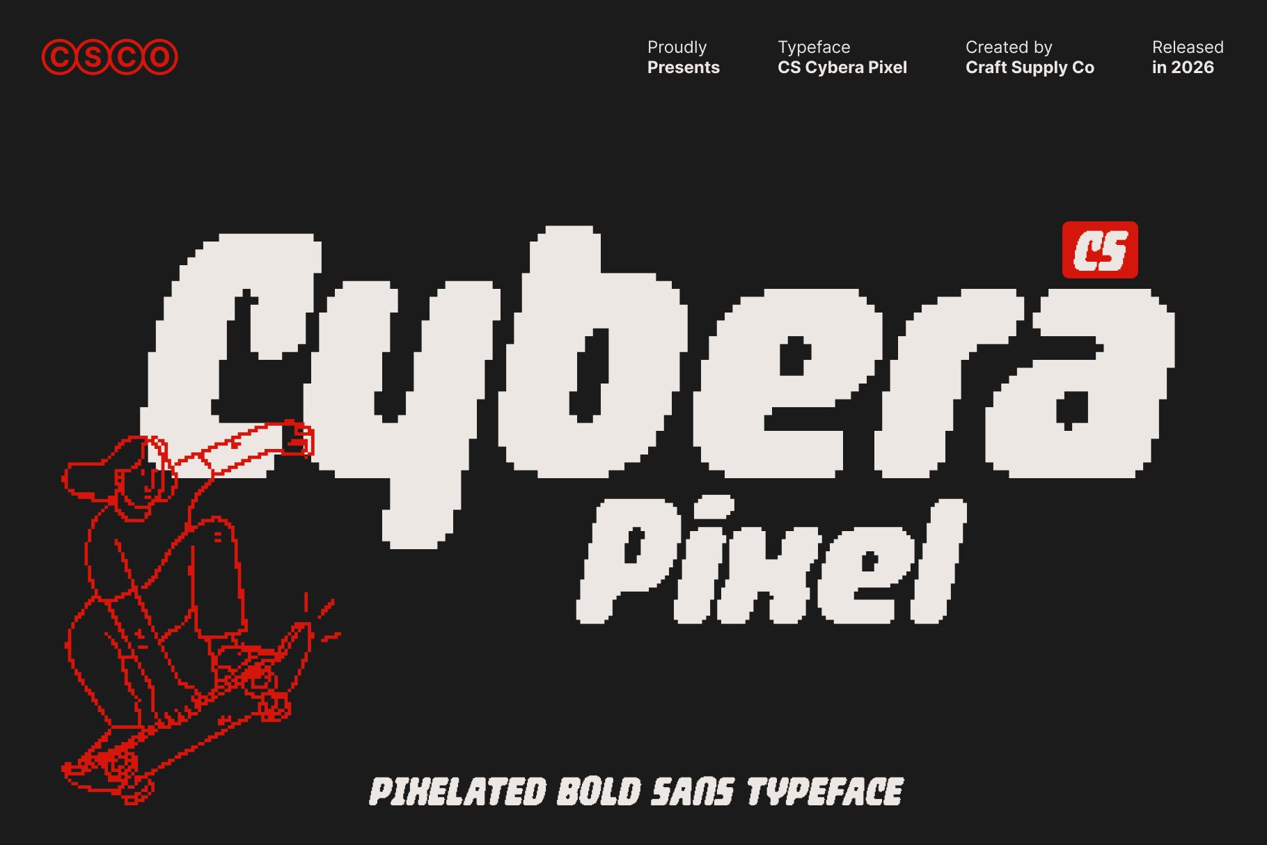 CS Cybera Pixel – Bold Rounded Pixel Display Font