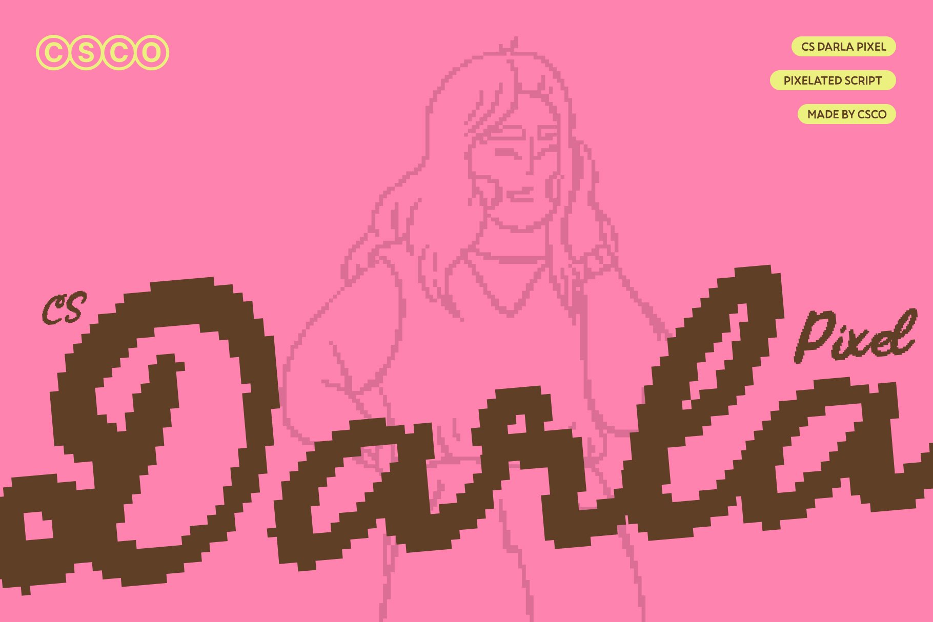 CS Darla Pixel – Chic Handwritten Pixel Script Font