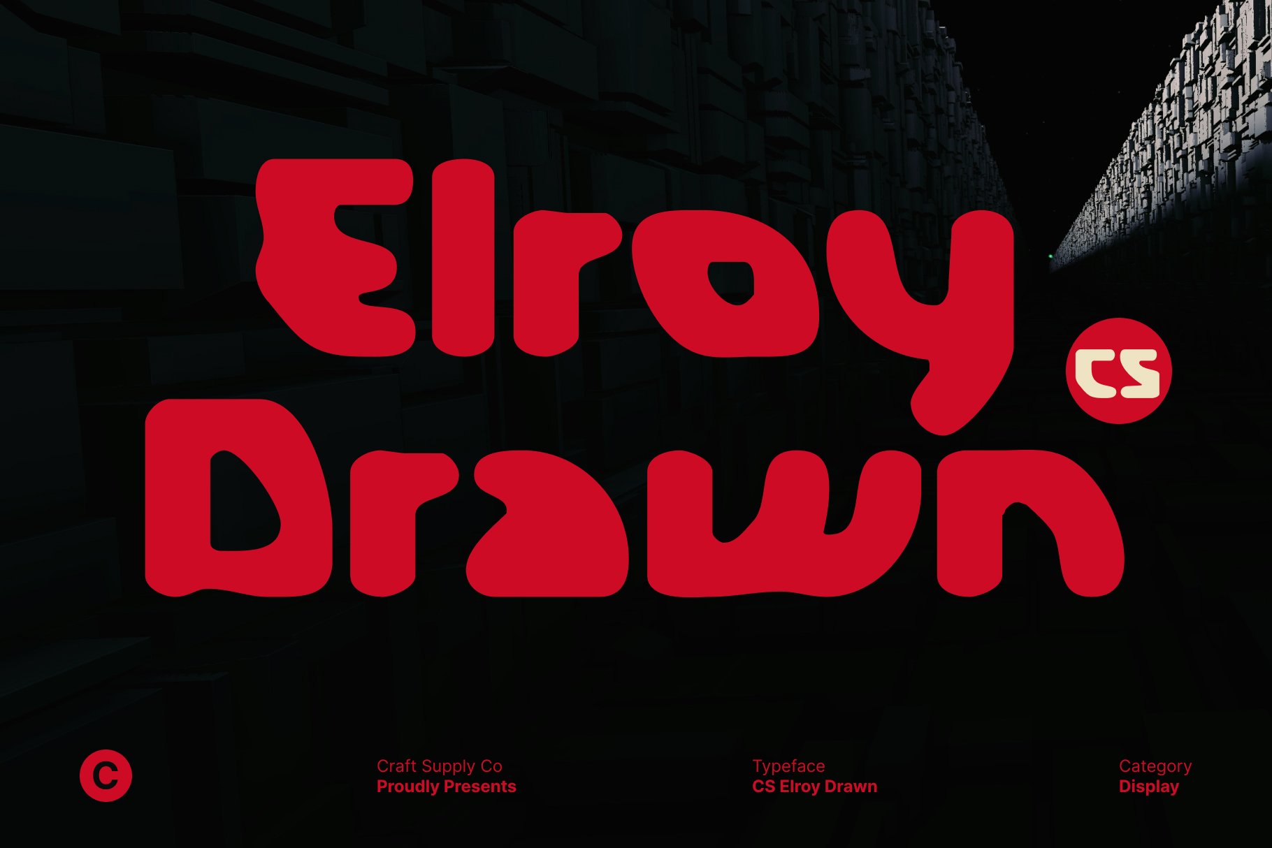 CS Elroy Drawn – Futuristic Techno Display Font