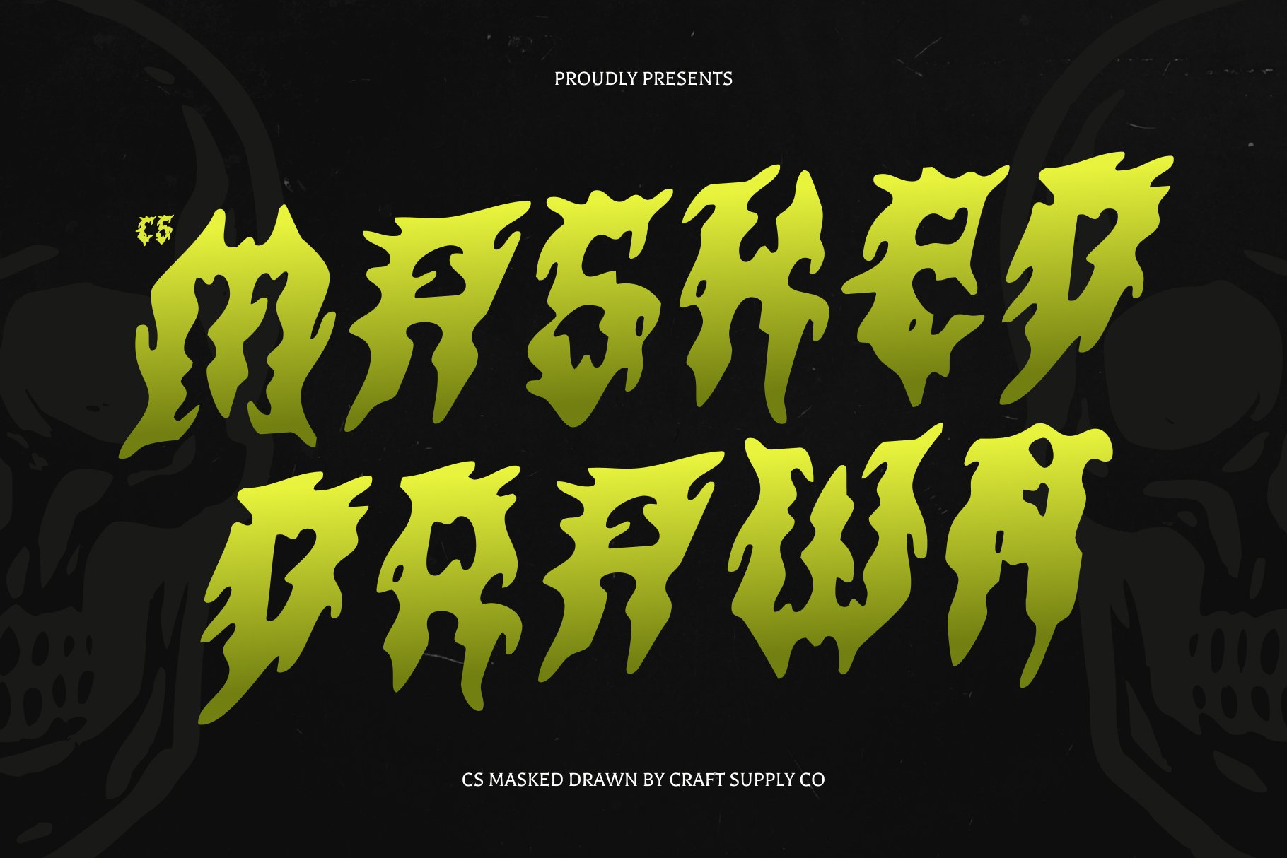 CS Masked Drawn – Aggressive Black Metal Display Font