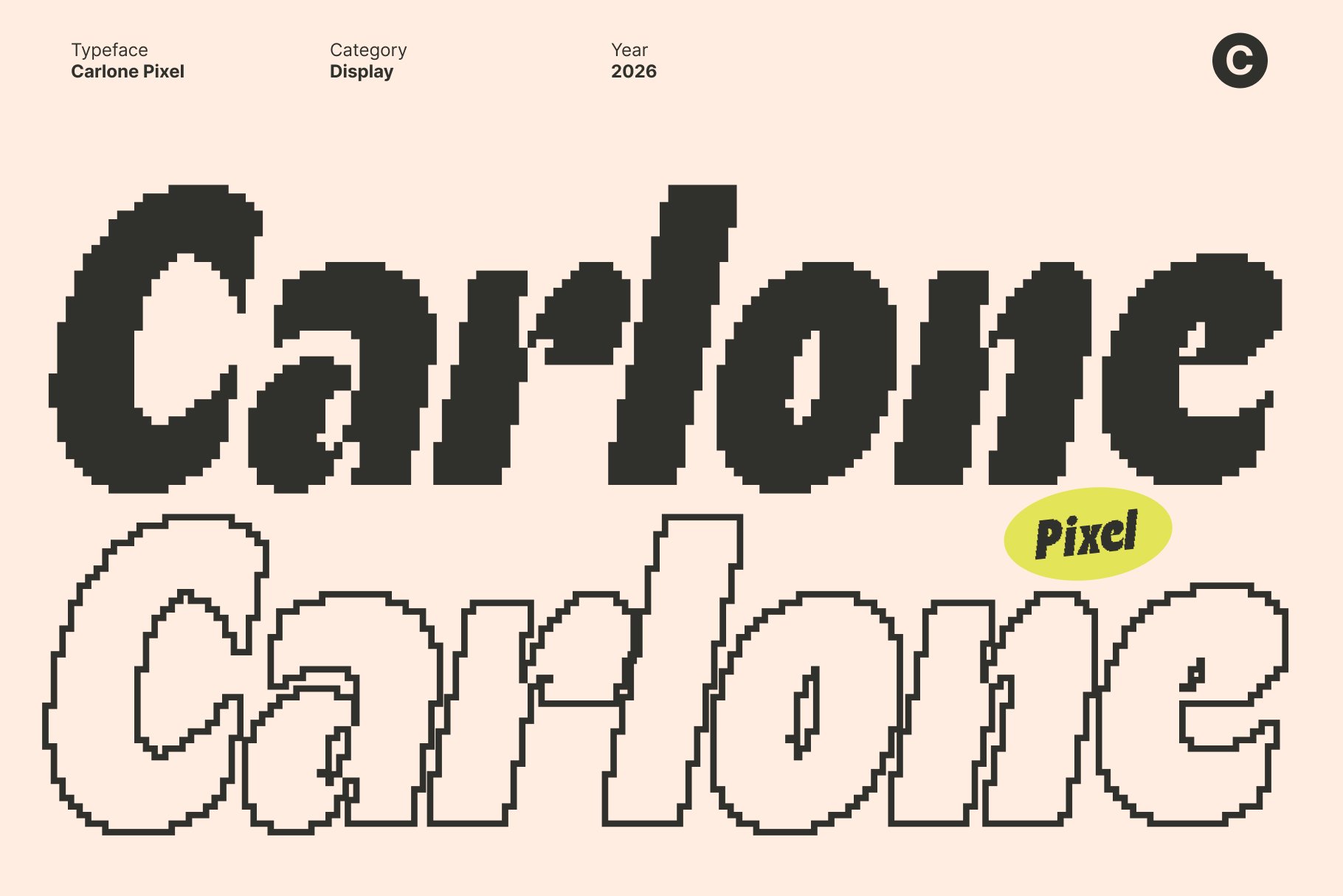 Carlone Pixel – Bold Sans Serif Typeface for Headlines