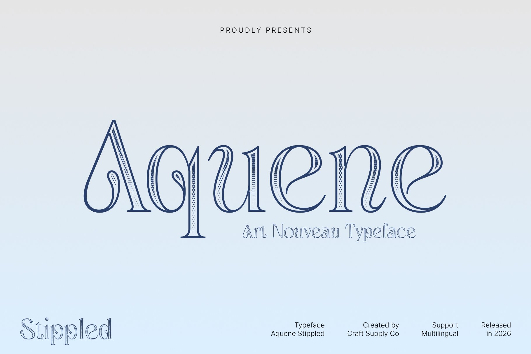 Aquene Stippled: Artistic Stippled Display Serif - Craft Supply Co
