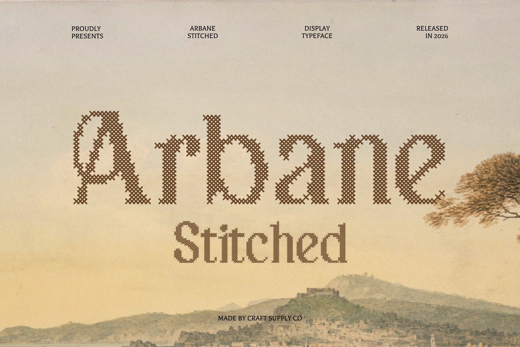 Arbane Stitched: Elegant Art Nouveau Stitched Serif - Craft Supply Co