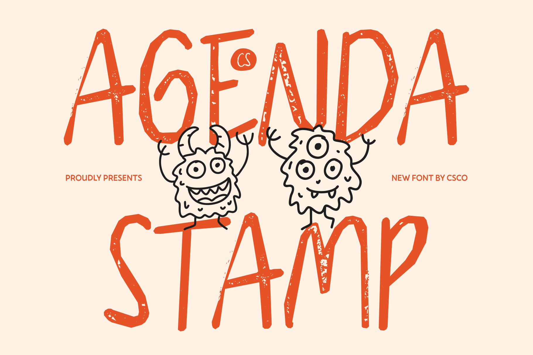 CS Agenda Stamp – Handwritten Sans with Stamp Texture